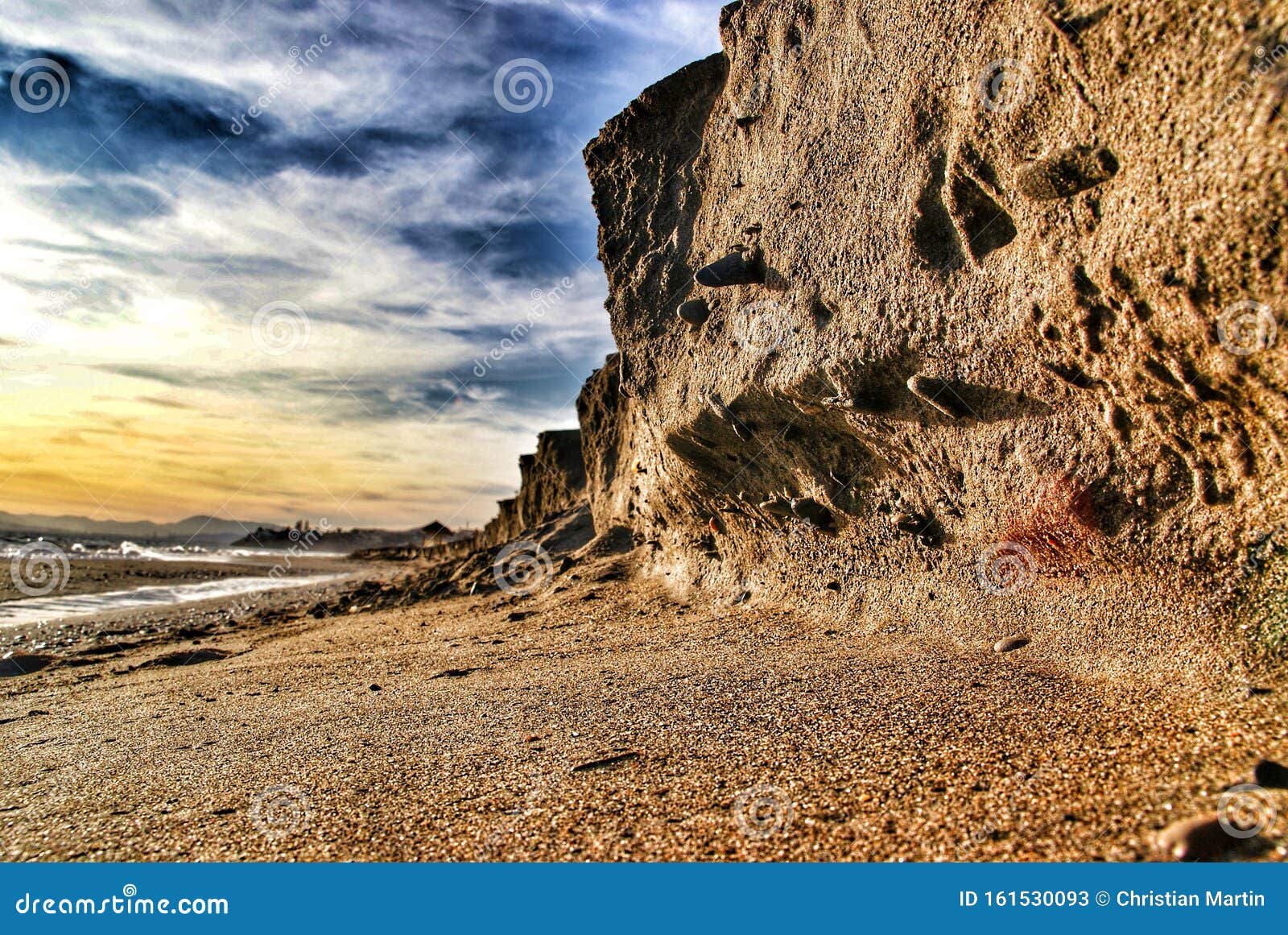 Sand cliffs stock image. Image of sand, clouds, landscape - 161530093