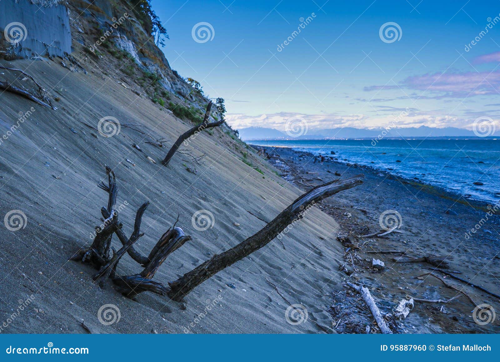 Sand cliffs and a sunset stock photo. Image of view, beautiful - 95887960