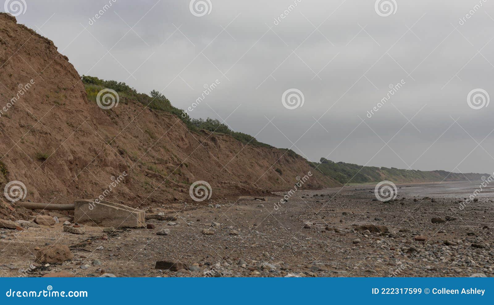 Sand Cliffs To the Left on a Beach Stock Image - Image of estuary, silt ...