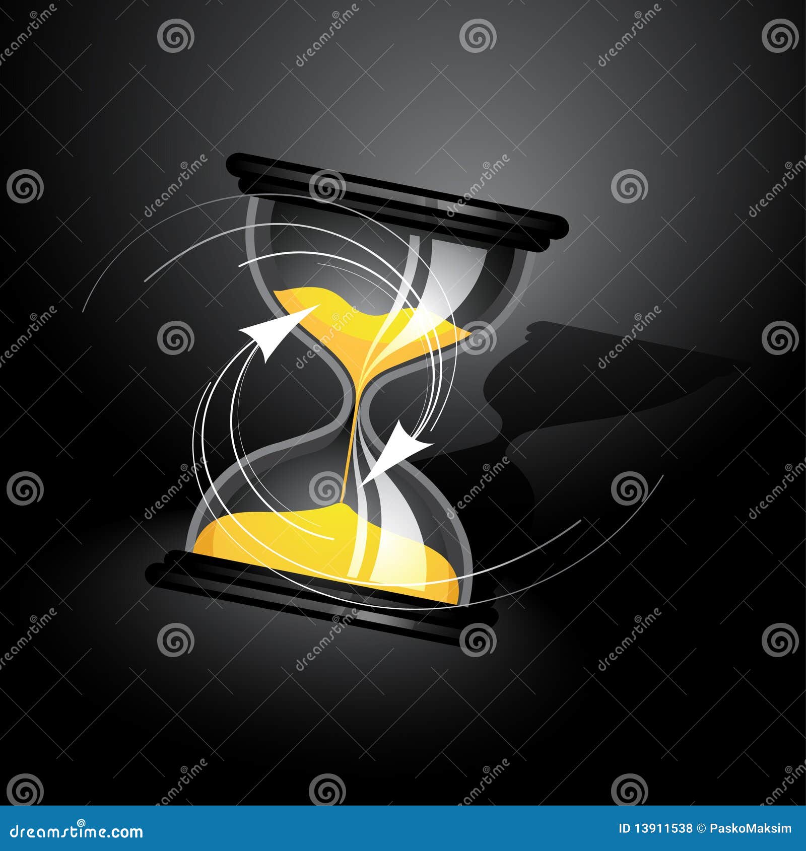 Sand Clock Or Timer Silhouette Symbols. Retro Hourglass, Expired Black ...