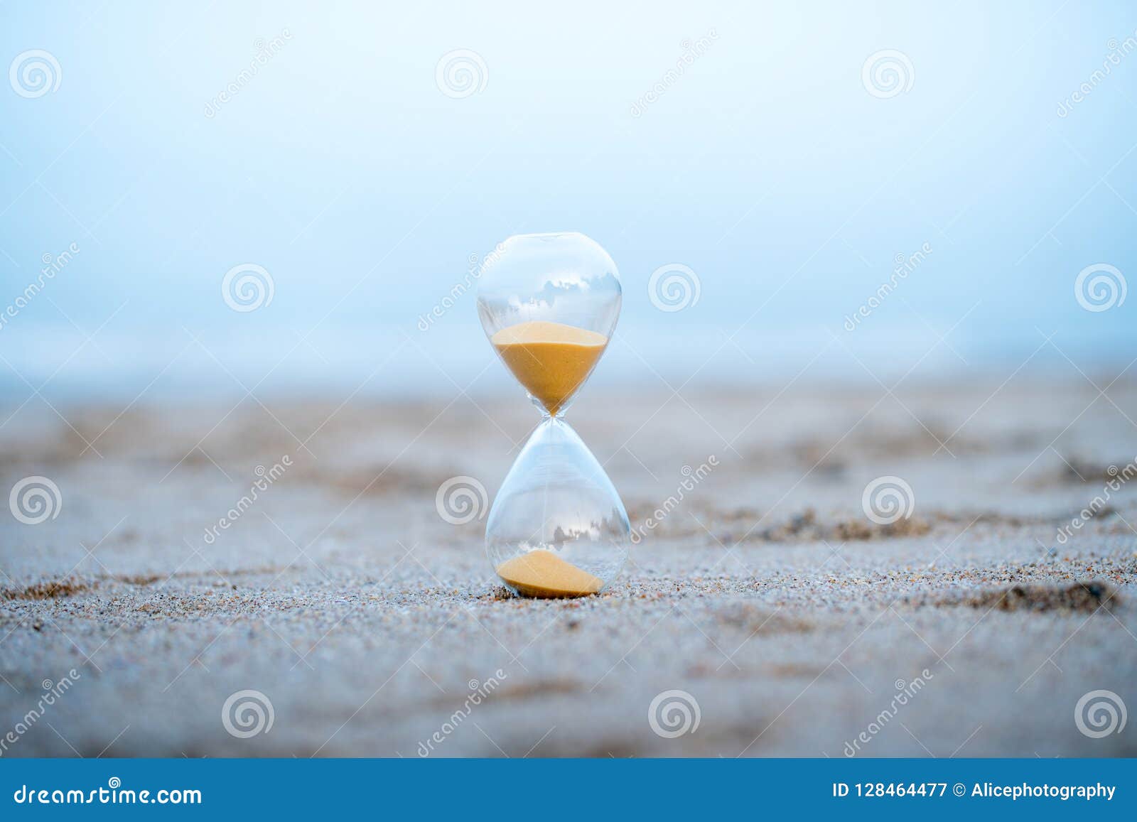 Sand Clock on the Beach, Business Time Management Concept Stock Image ...