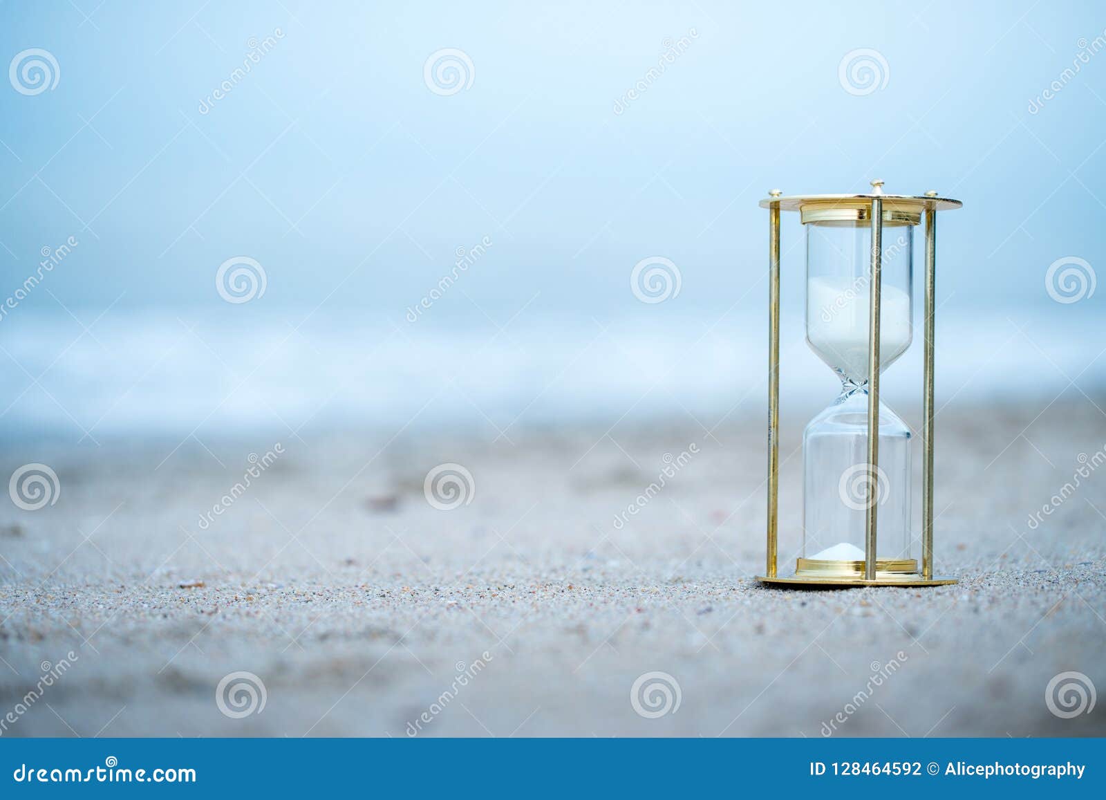 Sand Clock on the Beach, Business Time Management Concept Stock Photo ...