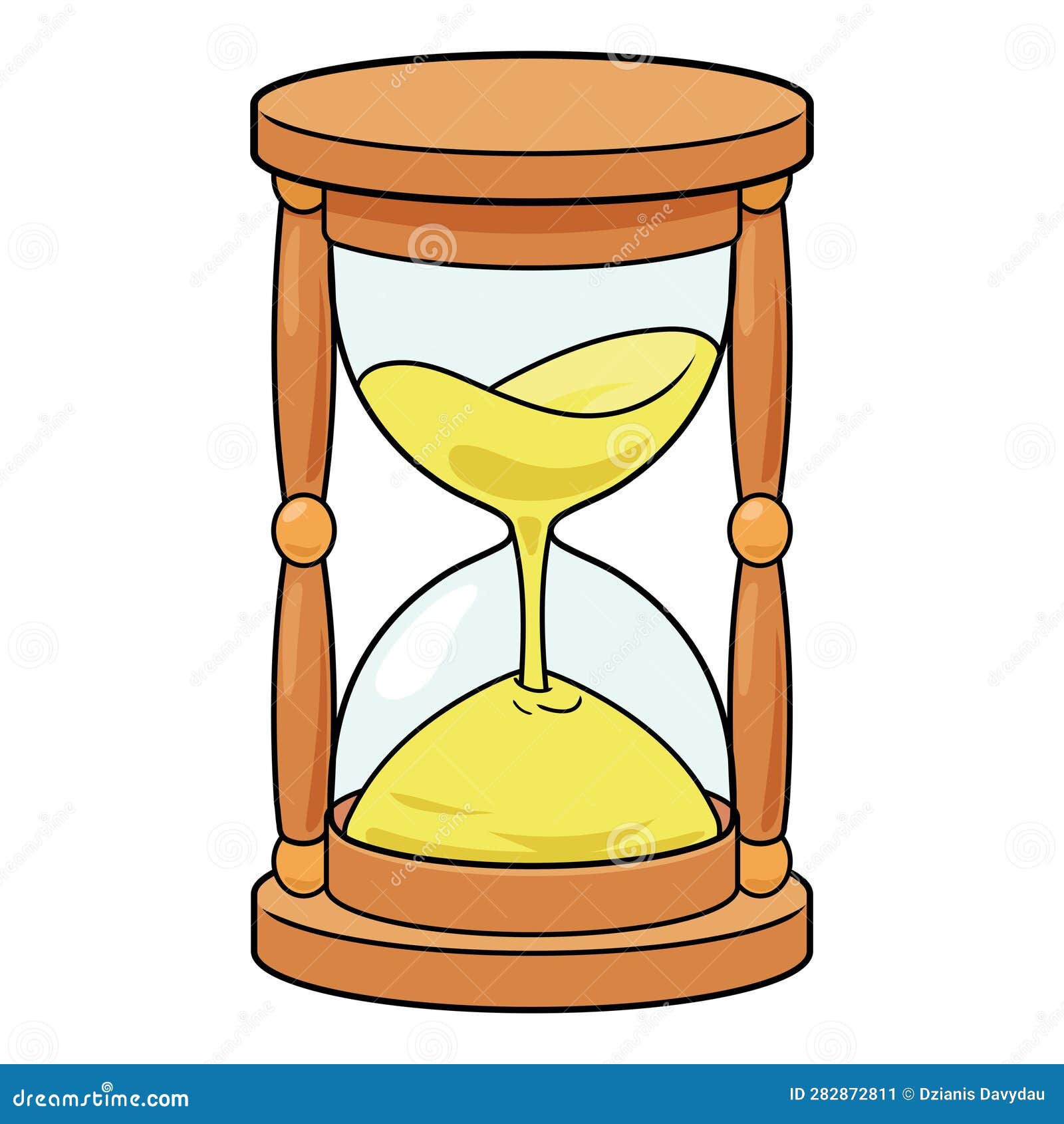 Sand Clock Cartoon Illustration On White Background | CartoonDealer.com ...