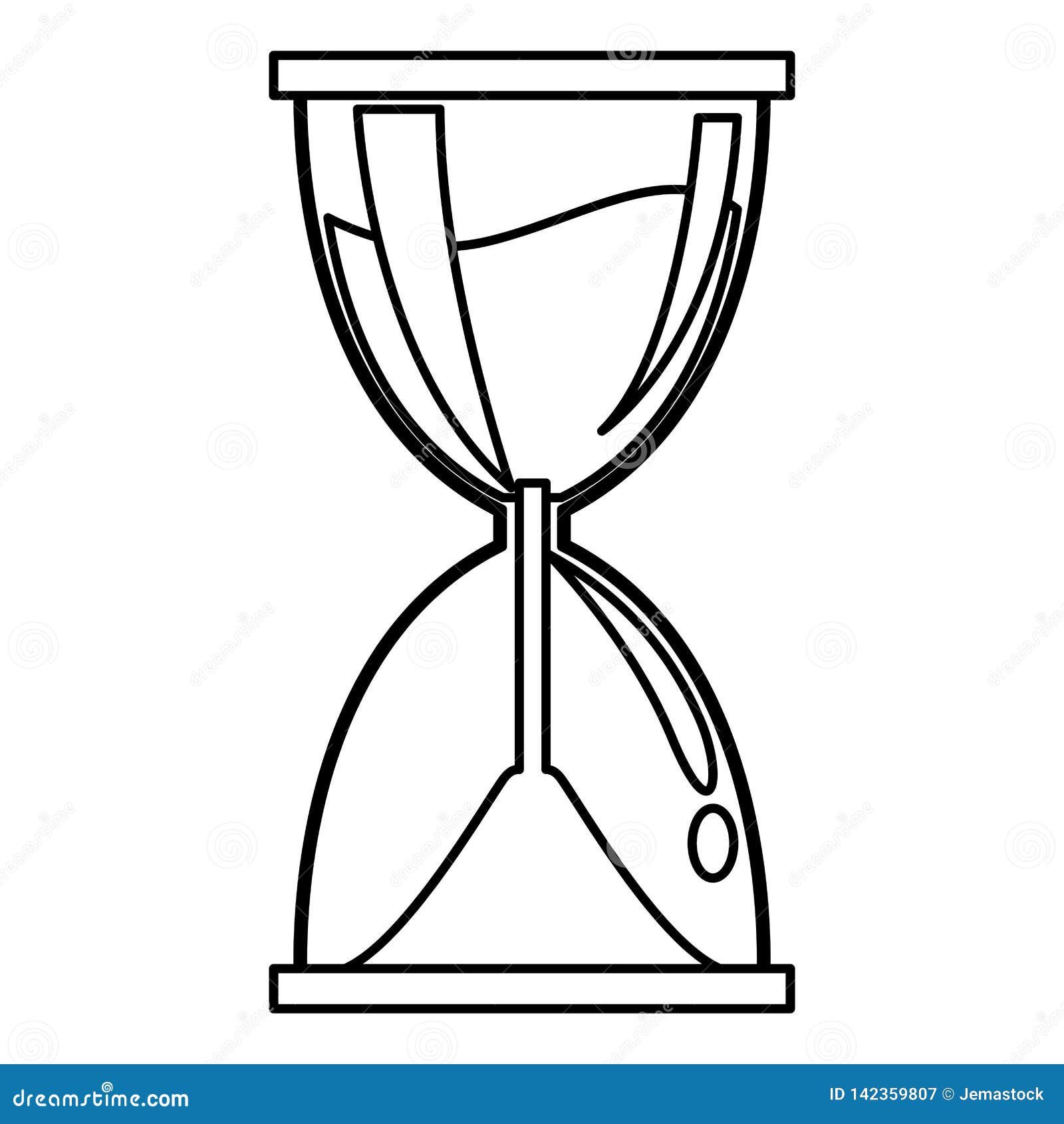 Sand clock cartoon stock vector. Illustration of concept - 142359807