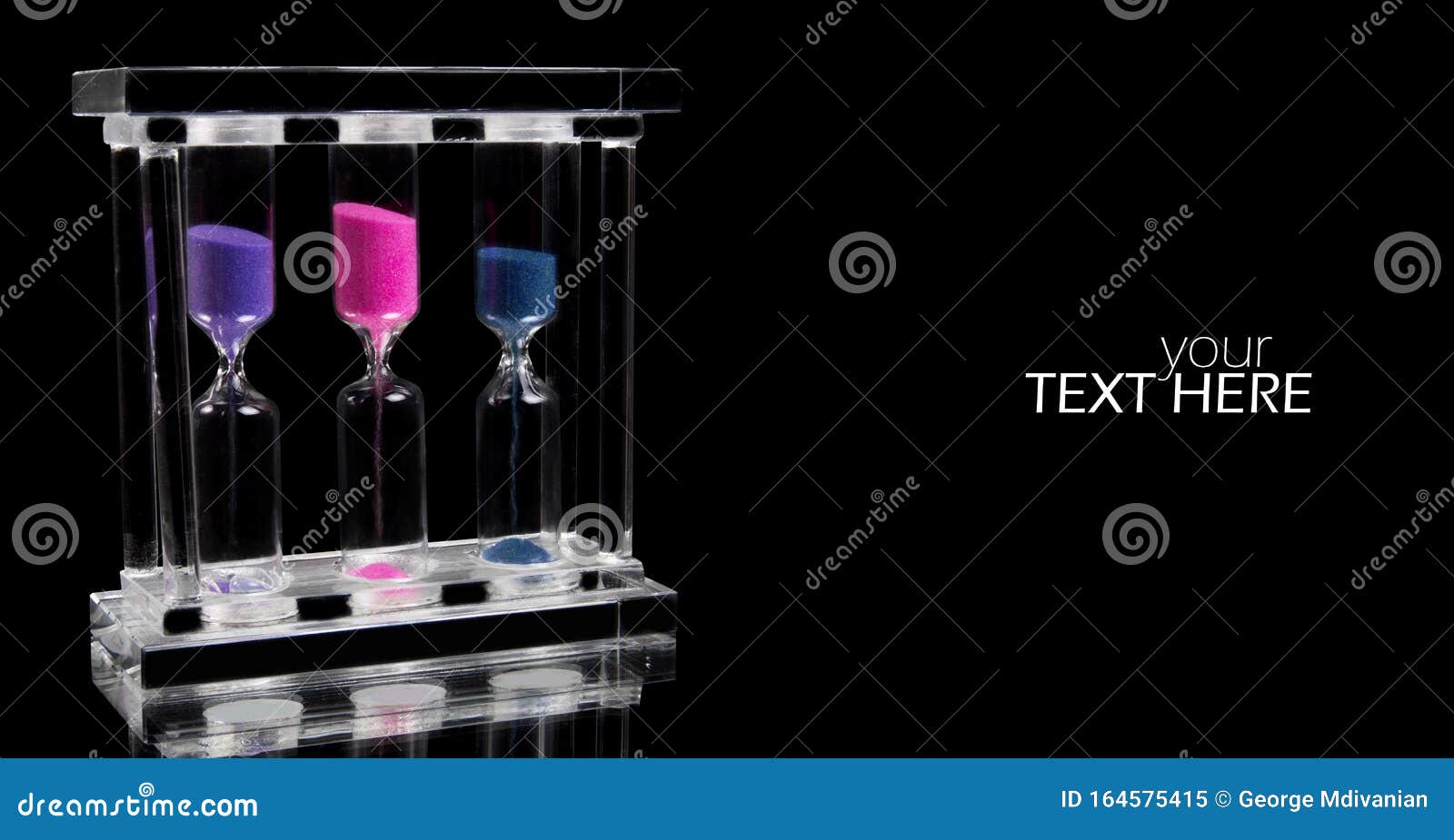 Sand clock with the space stock image. Image of running - 164575415