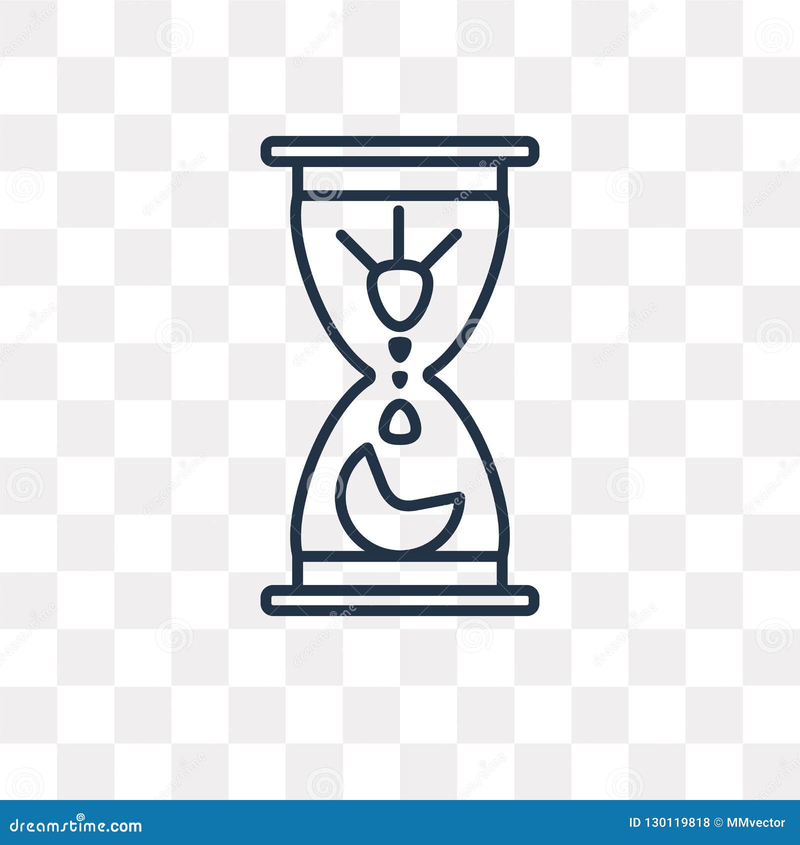 Sand Clock almost Finish Vector Icon Isolated on Transparent Background ...