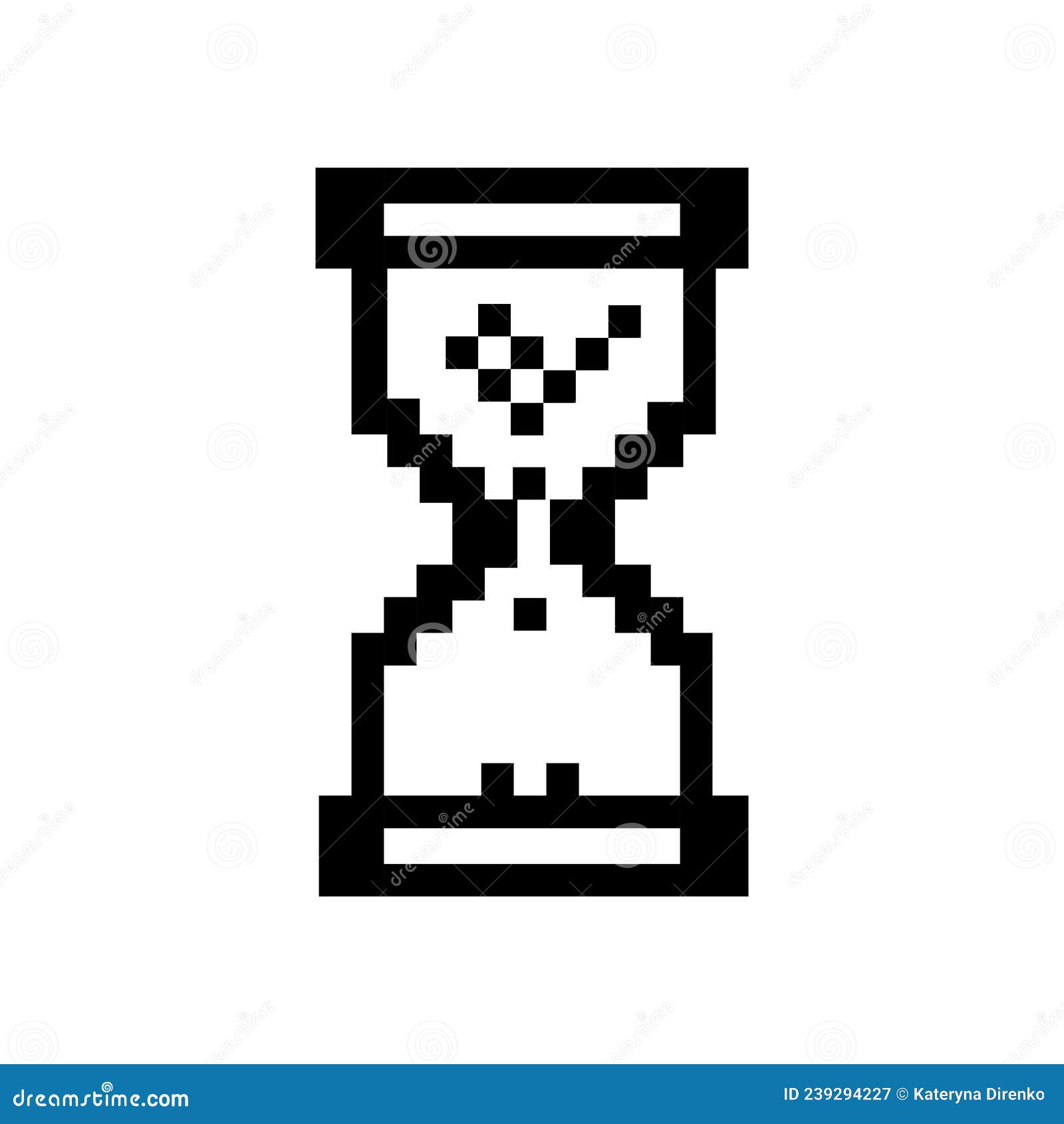 Sand Clock Icon for Graphic Design Projects. 8-bit Pixelated Vector ...
