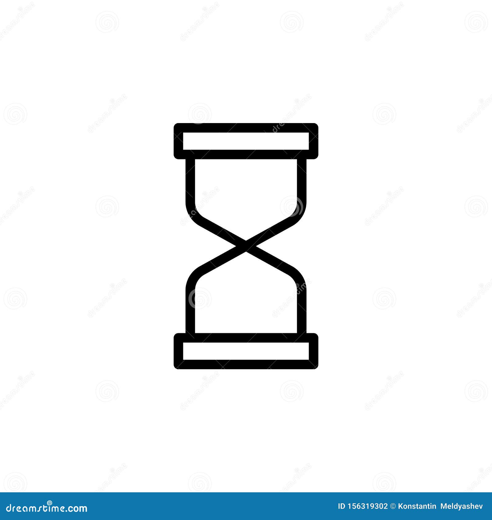 Sand Clock Icon. Simple Thin Line, Outline Vector of Time Icons for UI ...