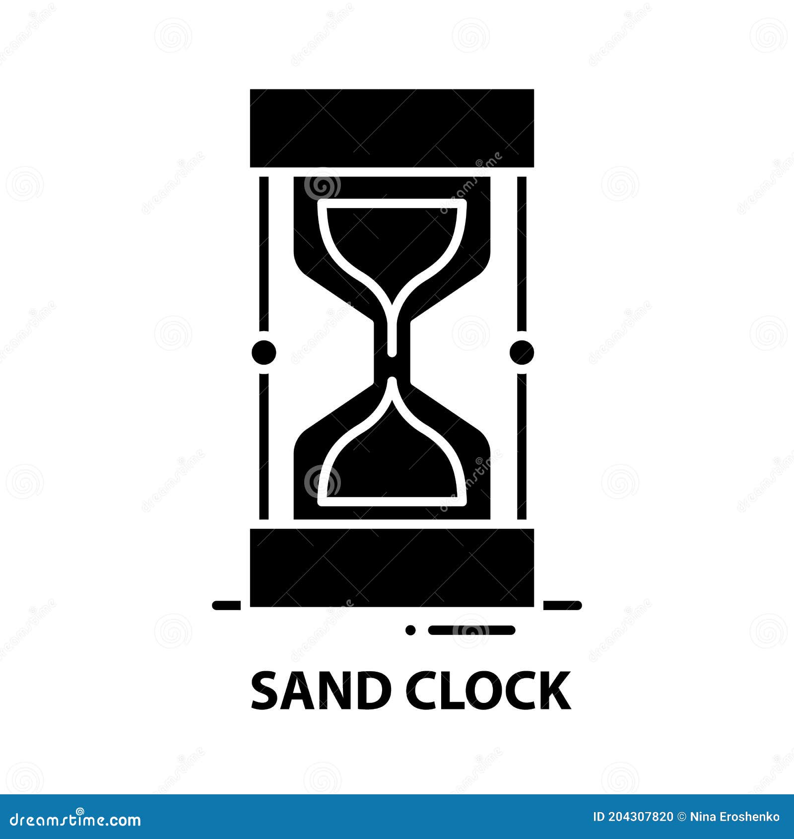 Sand Clock Symbol Icon, Black Vector Sign with Editable Strokes ...
