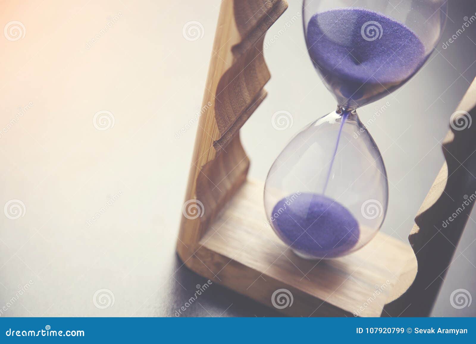 Sand clock on table stock image. Image of measuring - 107920799