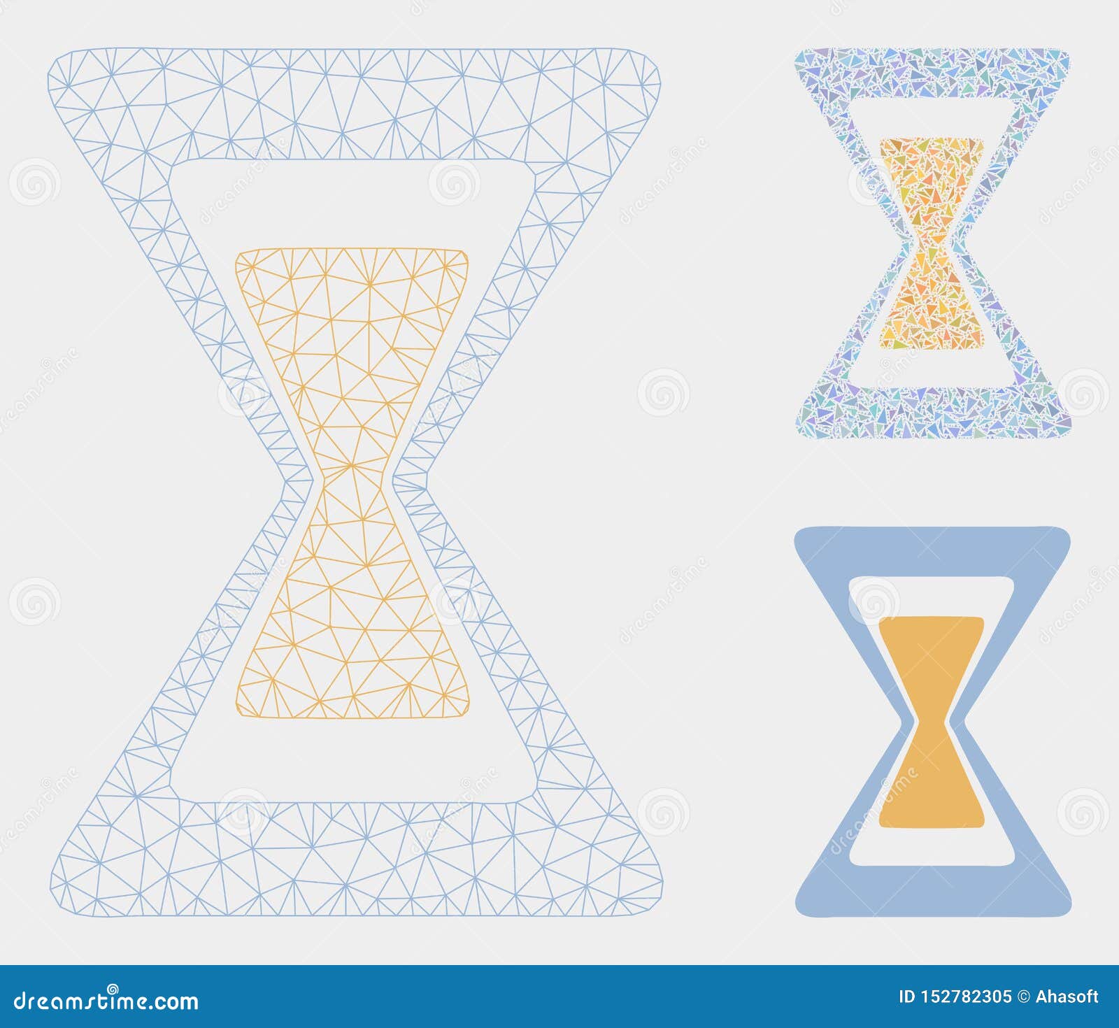 Sand Clock Vector Mesh 2D Model and Triangle Mosaic Icon Stock Vector ...