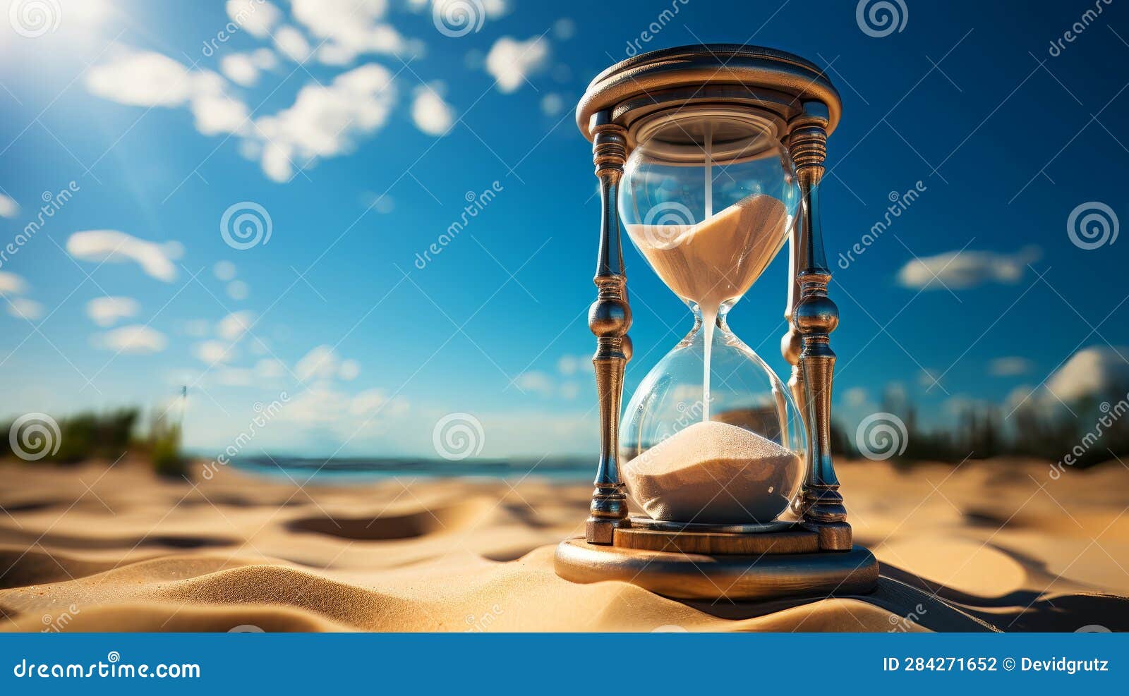 A Sand Clock with White Sand. Generative AI. Stock Illustration ...