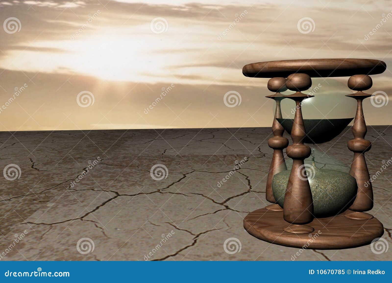 Sand clocks in desert stock illustration. Illustration of timer - 10670785