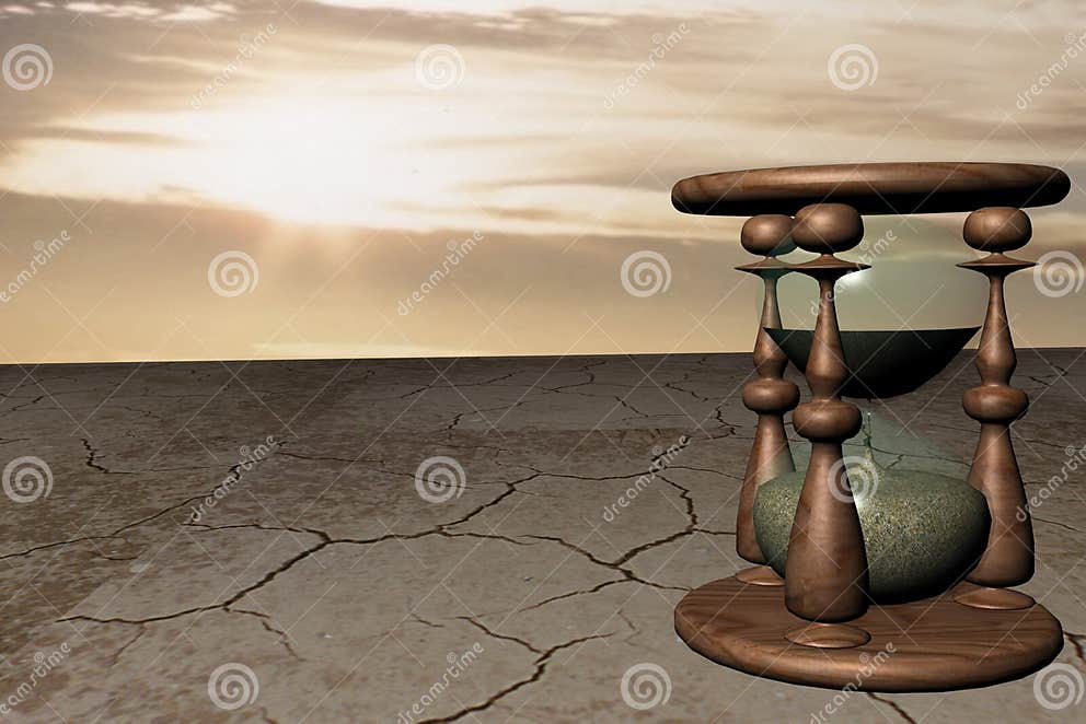 Sand clocks in desert stock illustration. Illustration of timer - 10670785