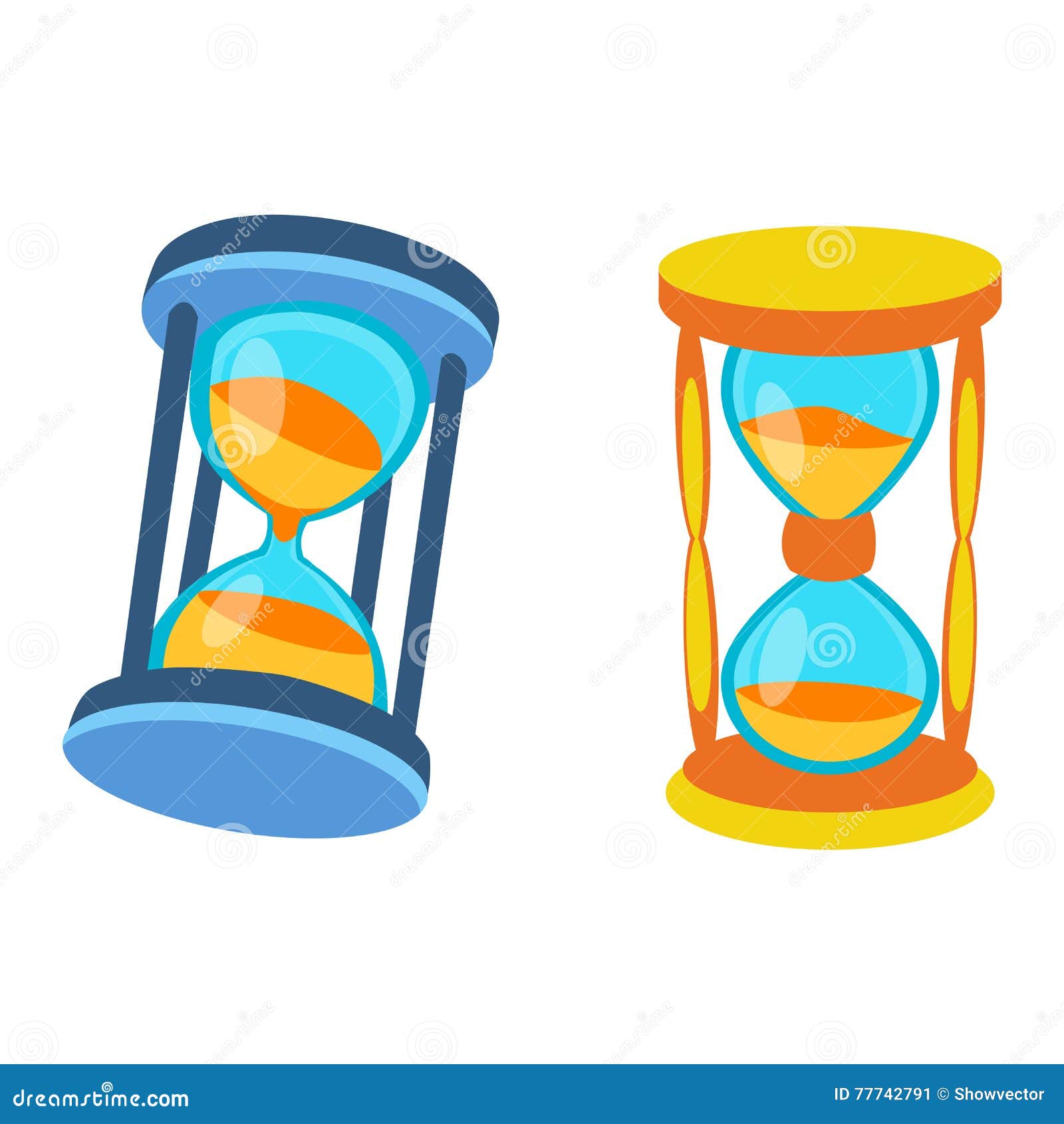 Sand clocks vector stock vector. Illustration of measurement - 77742791