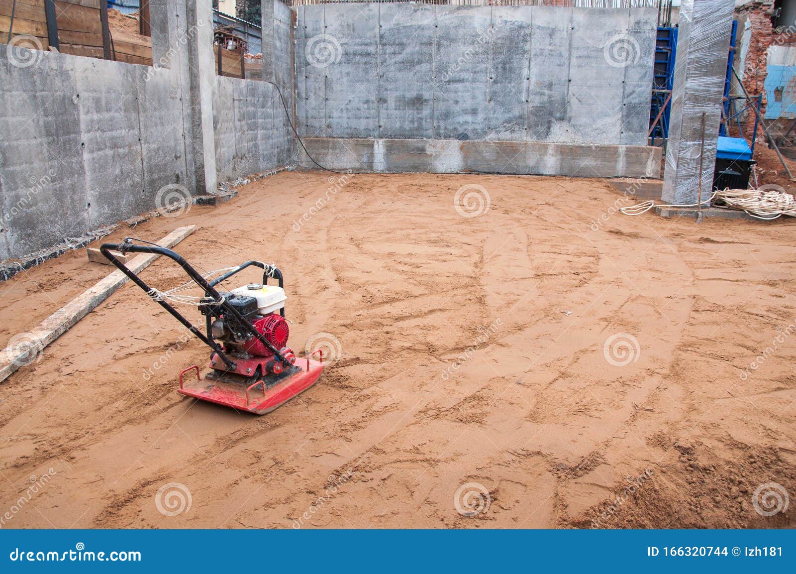 Sand Compactor at a Construction Site. Tool at a Construction Site ...