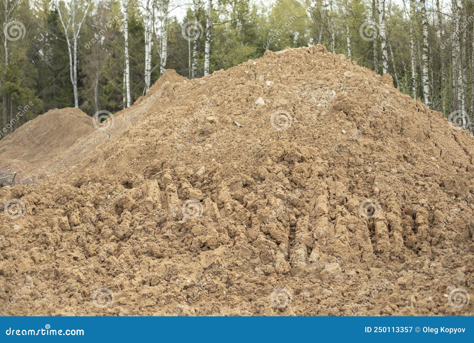 Sand on Construction Site. Building Material is Piled Up in Heap Stock ...