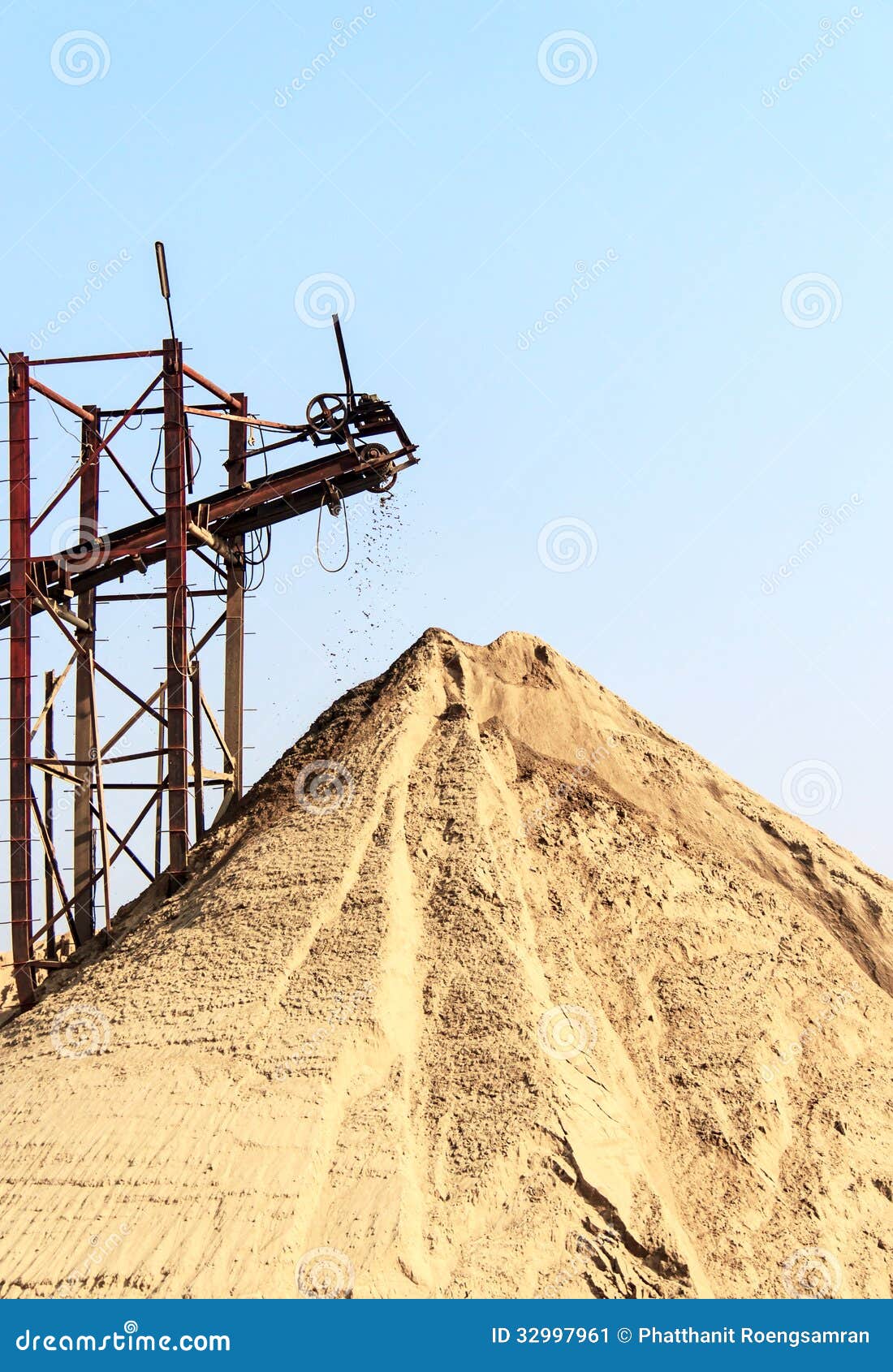 Sand Conveyor for Constructions and Industries Stock Image - Image of ...