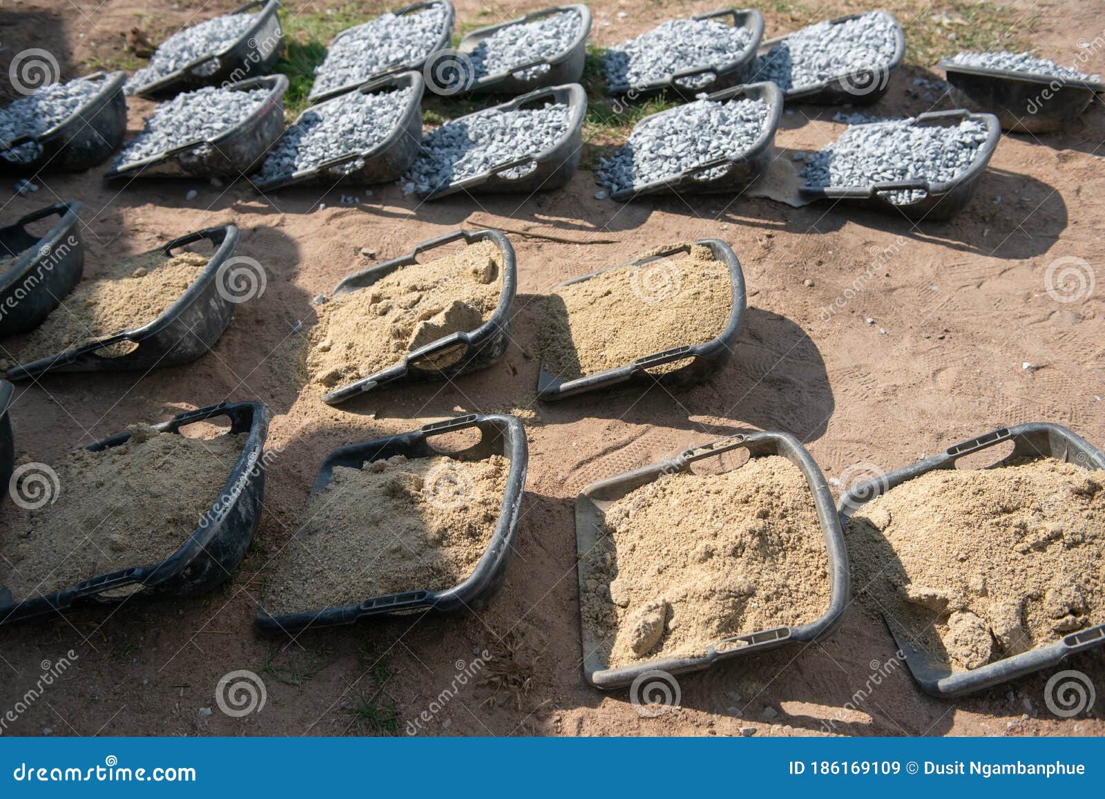 Sand and Crushed Stone Construction Material Stock Image - Image of ...