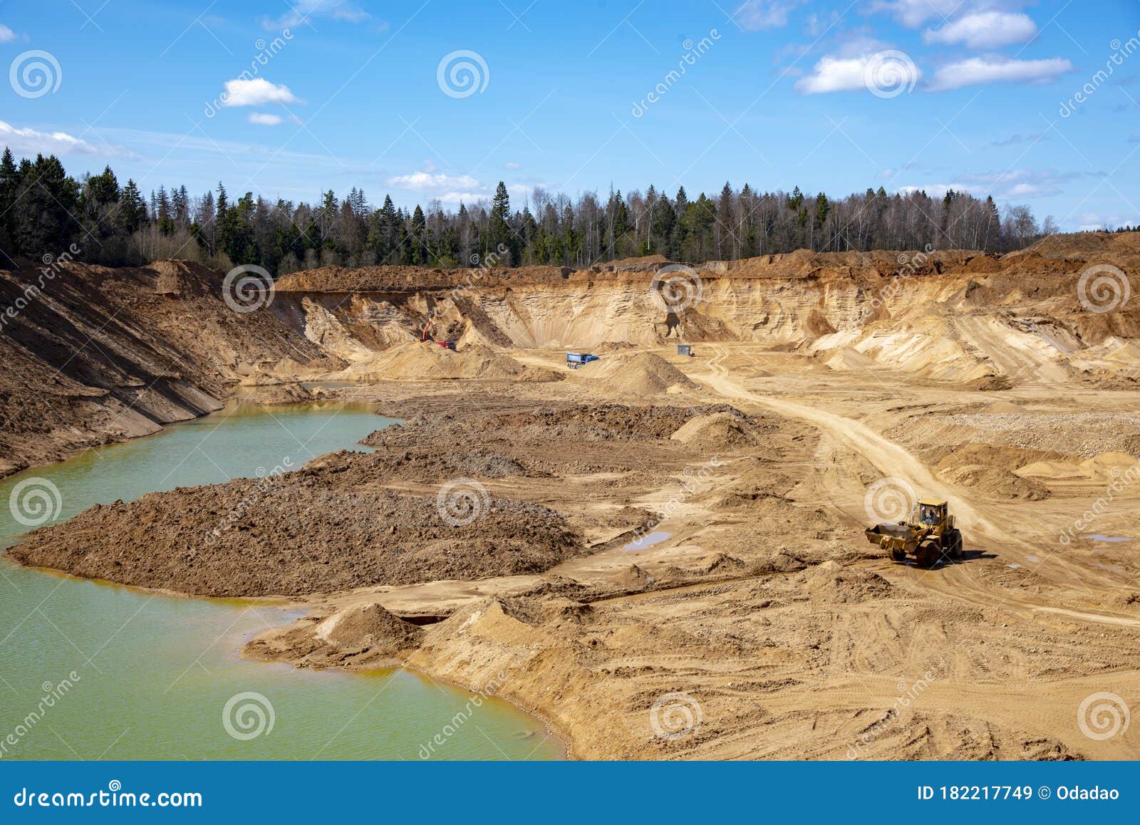Sand Deep Quarry Under a Blue Cloudy Sky Editorial Stock Image - Image ...