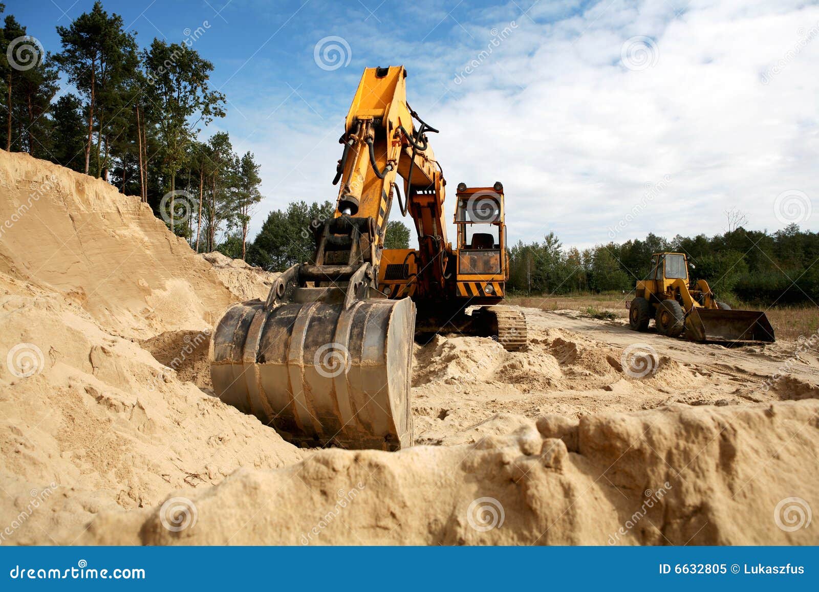 Sand diggers stock image. Image of equipment, sand, scooping - 6632805