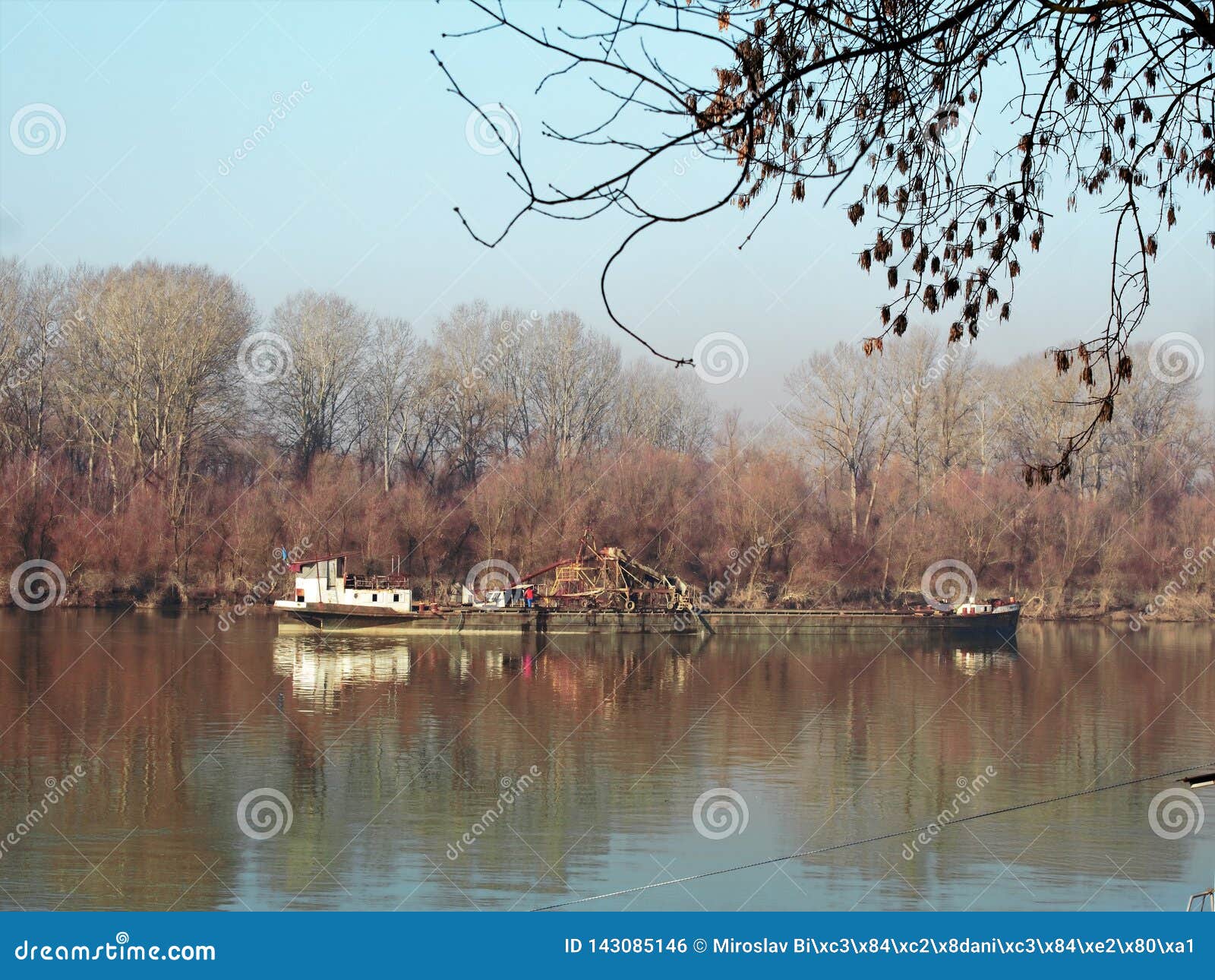 Sand digging ship stock photo. Image of grid, back, live - 143085146