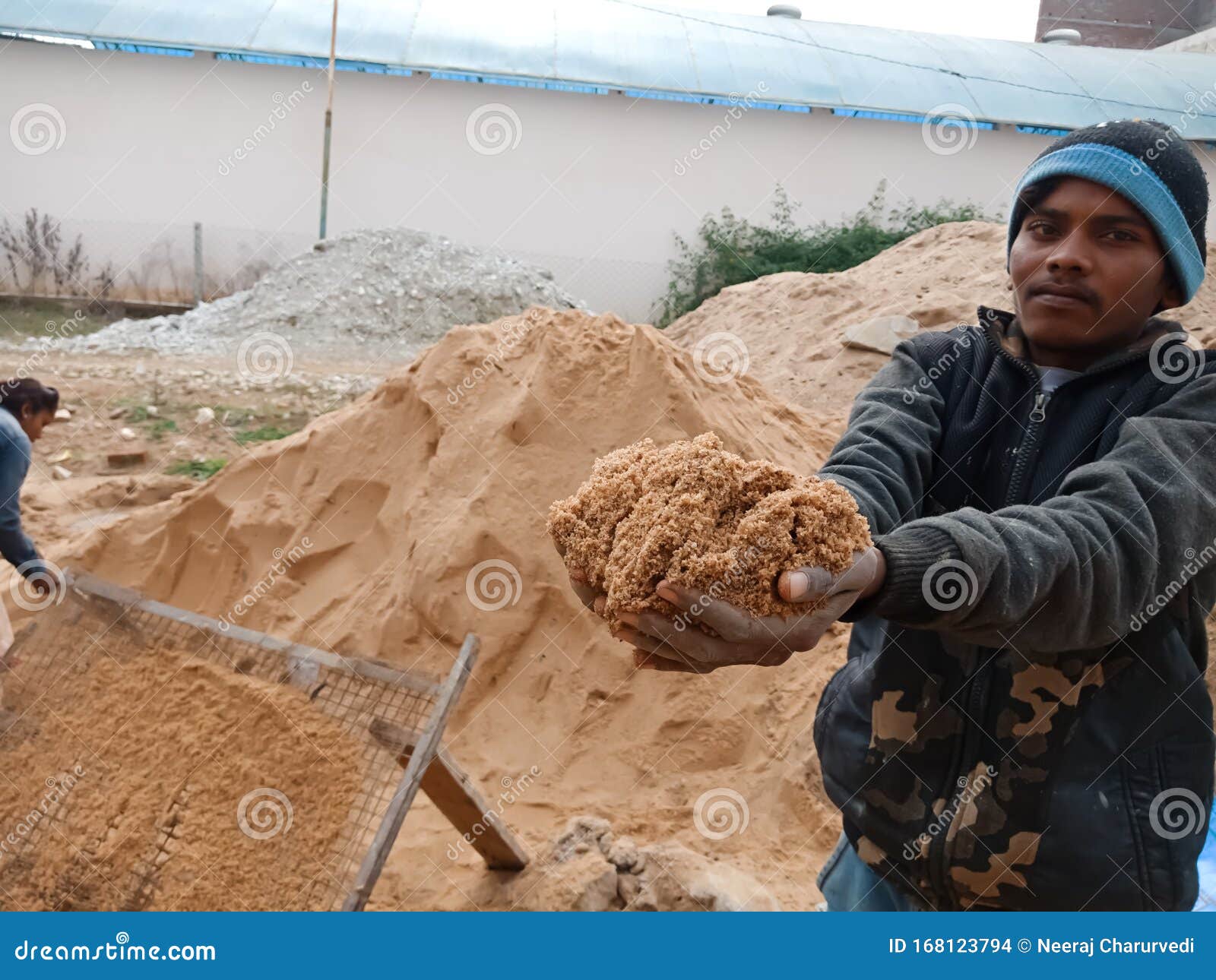 Indian Labour Digging Lime Soil For Construction Work In India Dec 2019 ...