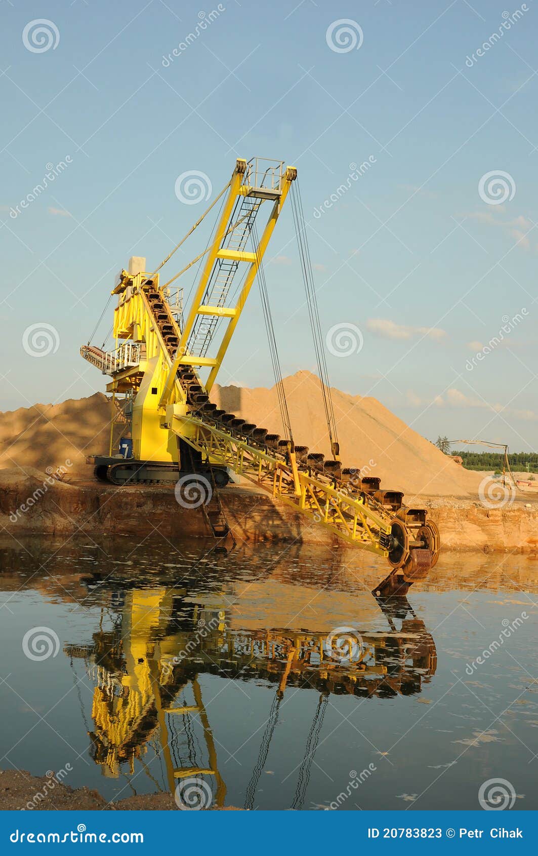 Sand dredger stock image. Image of engine, lake, pool - 20783823