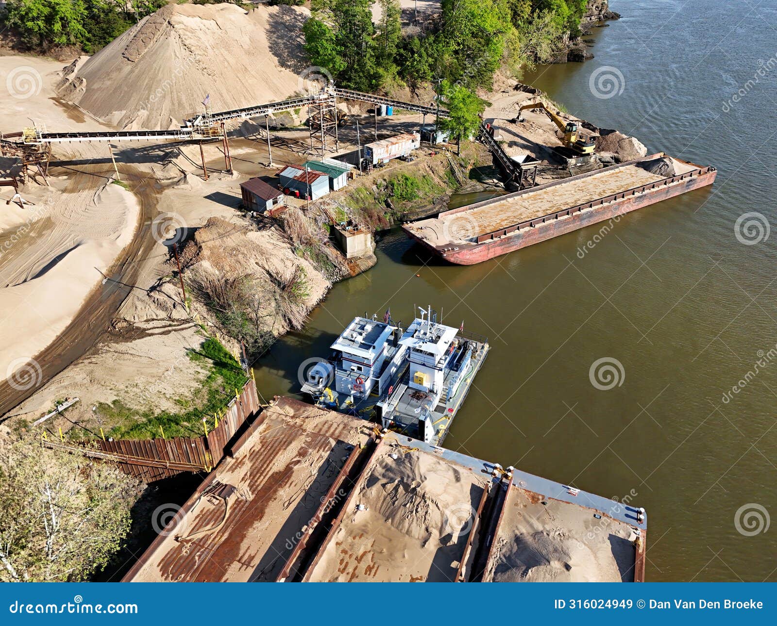 Sand Dredging Operation on the Arkansas River Stock Image - Image of ...