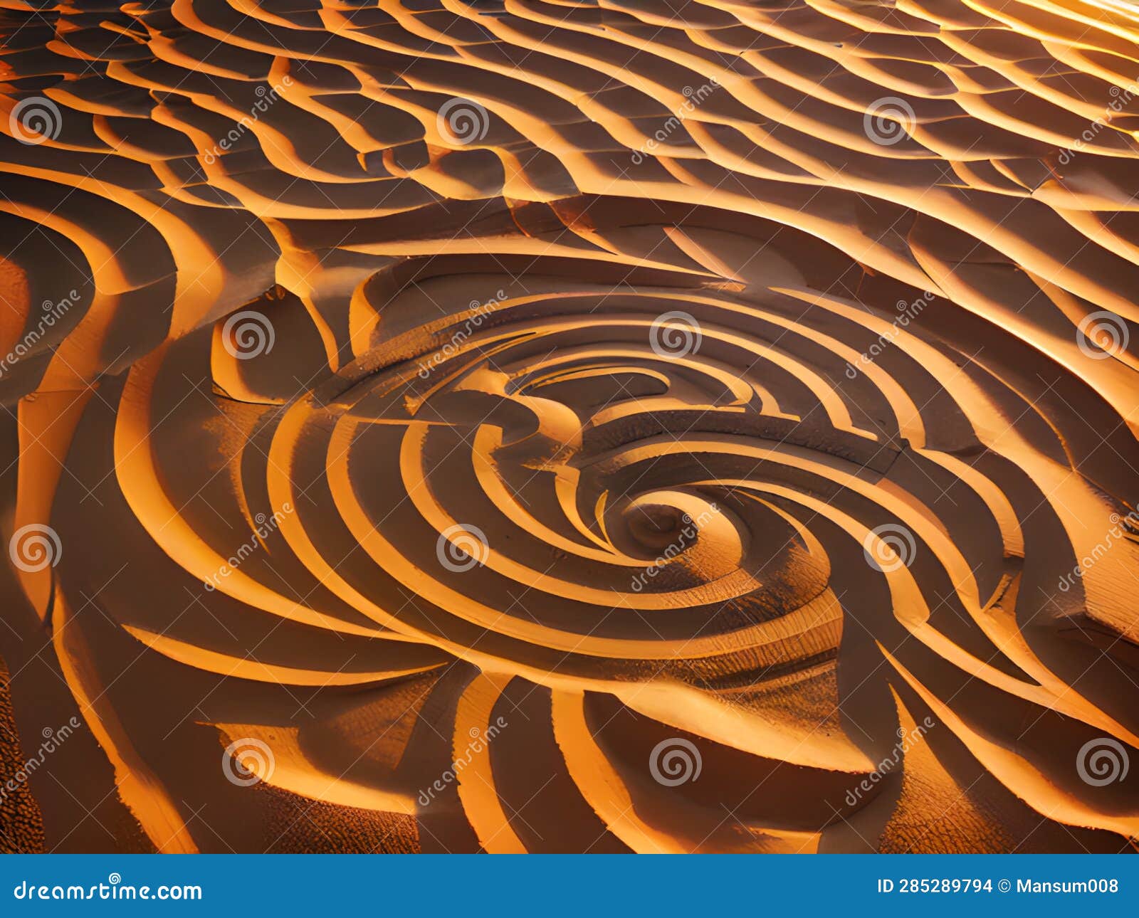 Sand Dune in the Desert, 3d Rendering. Computer Digital Drawing, Ai ...