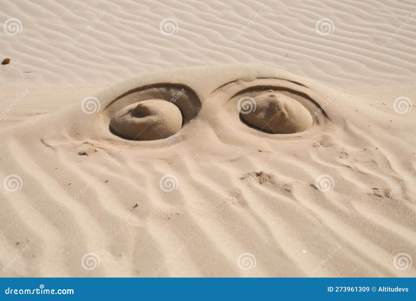 Sand Dune with Eyes and Nose, Forming a Face in the Sand Stock Image ...