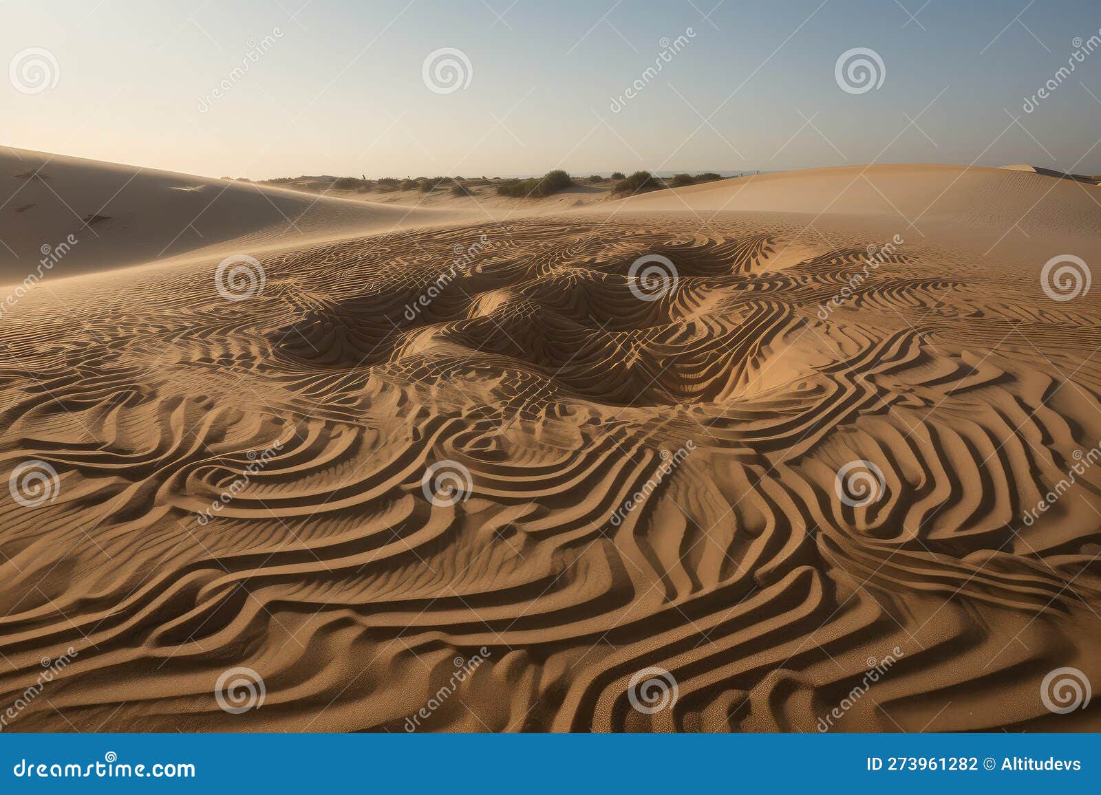 A Sand Dune with a Geometric Pattern, Made of Interlocking Shapes Stock ...