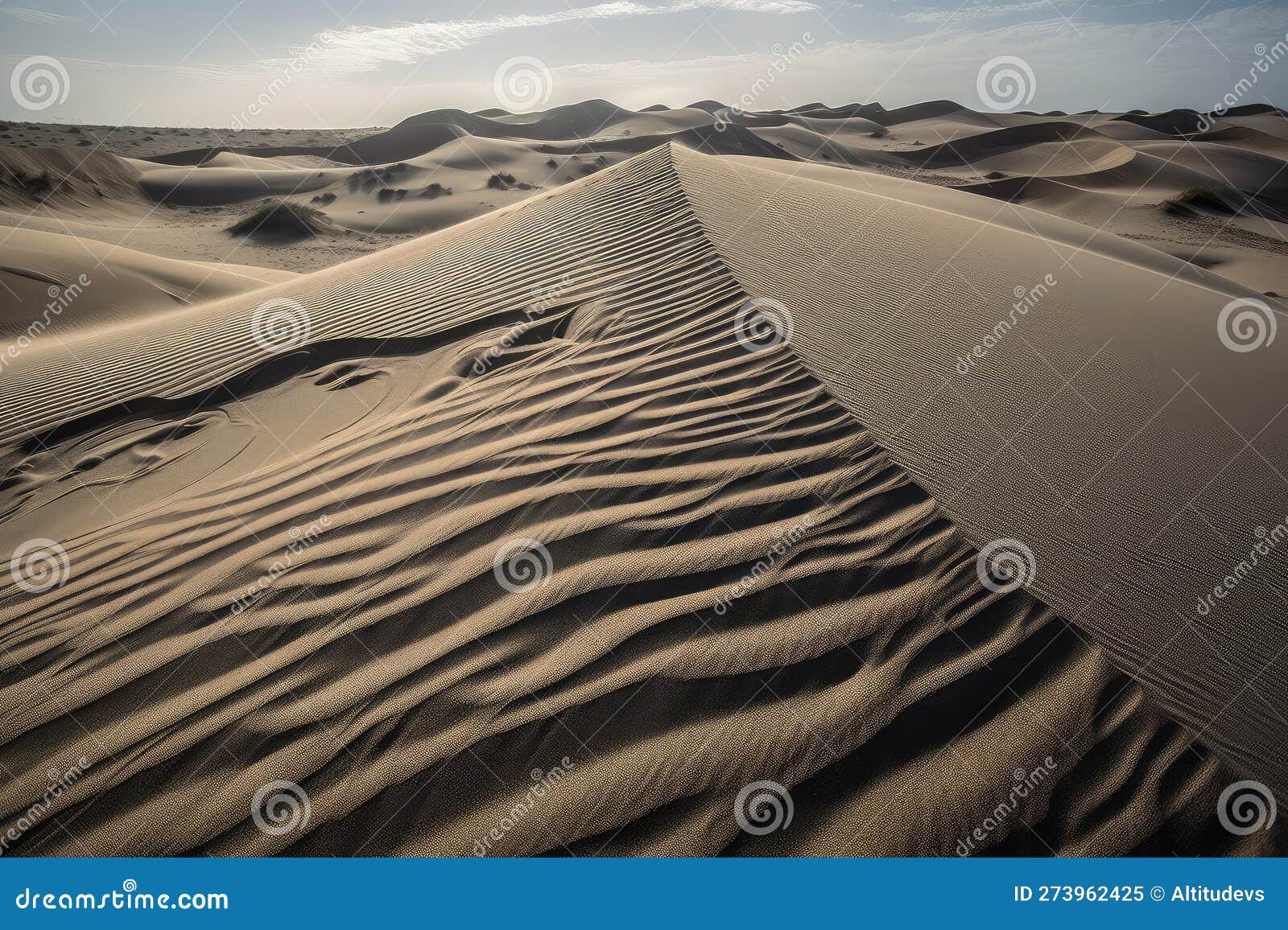 Sand Dune with Intricate and Beautiful Pattern, Captured in Still ...