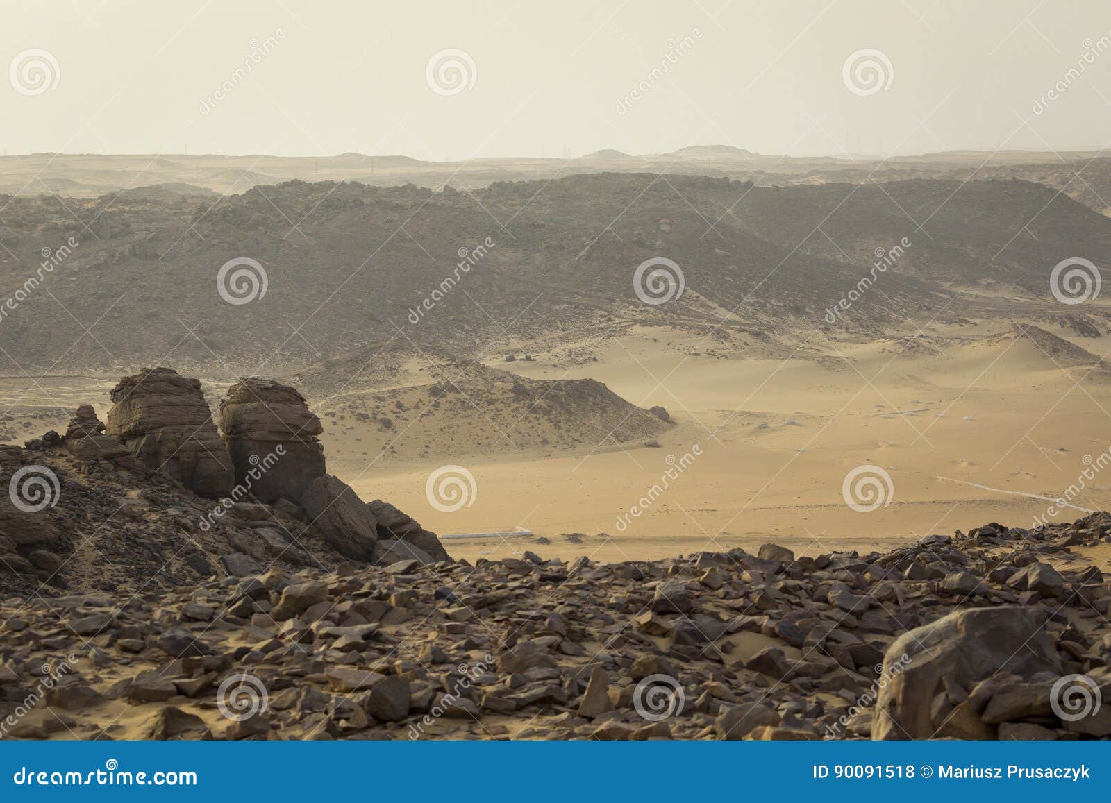 Sand Dune Landscape Near Aswan, Egypt Stock Photo - Image of desert ...