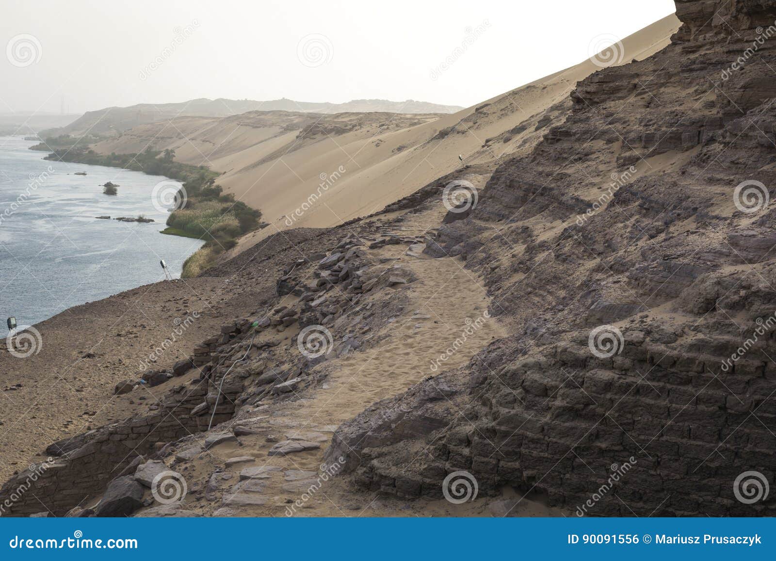 Sand Dune Landscape Near Aswan, Egypt Stock Photo - Image of desert ...