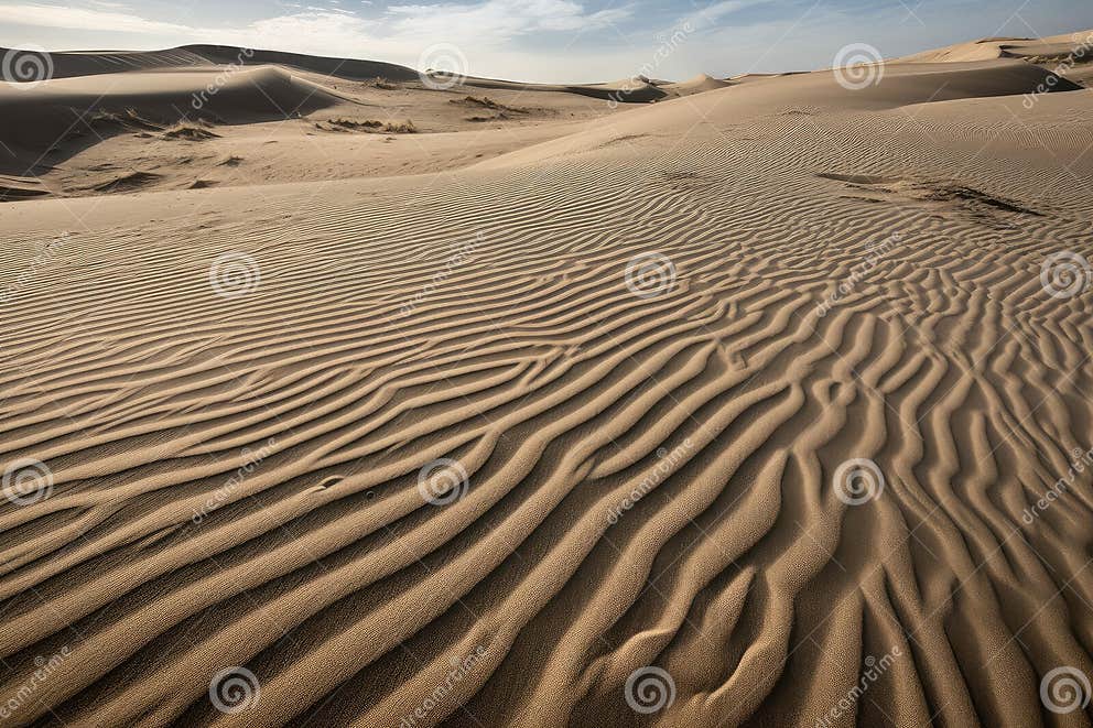 Sand Dune with Swirl Pattern, Reminiscent of Windblown Sand Stock ...