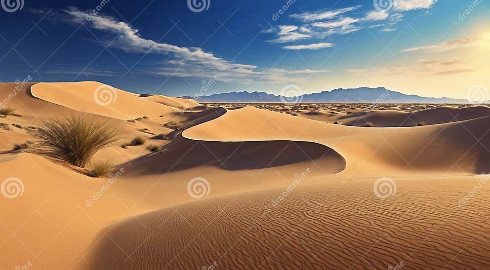 Sand Dunes in the Desert, Desert with Desert Sand, Desert Scene with ...