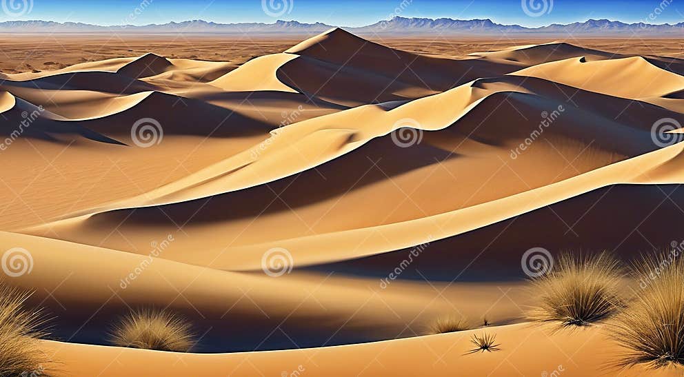 Sand Dunes in the Desert, Desert with Desert Sand, Desert Scene with ...