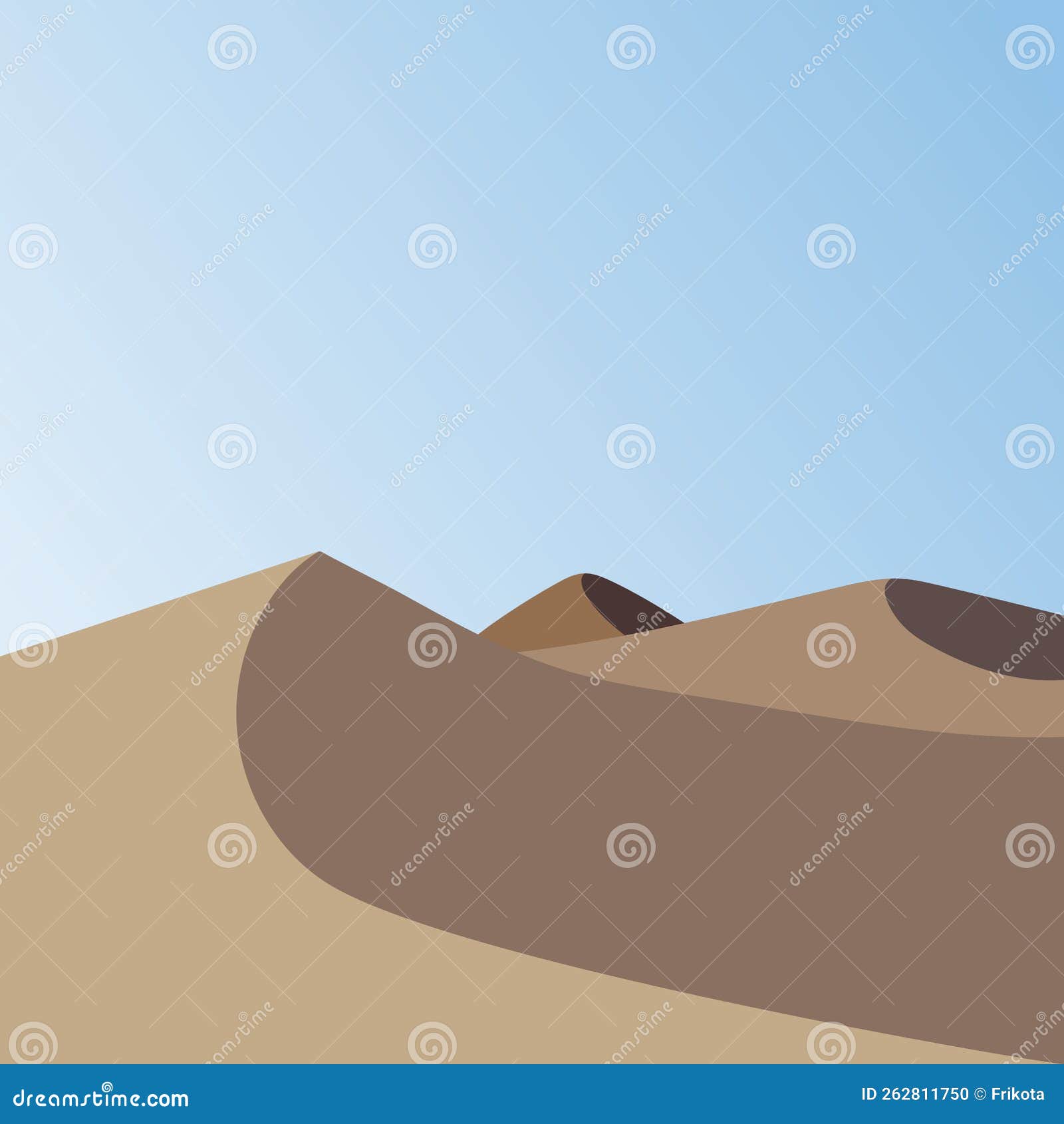 Sand Dunes In The Empty Desert. Minimalist Landscape. Vector ...