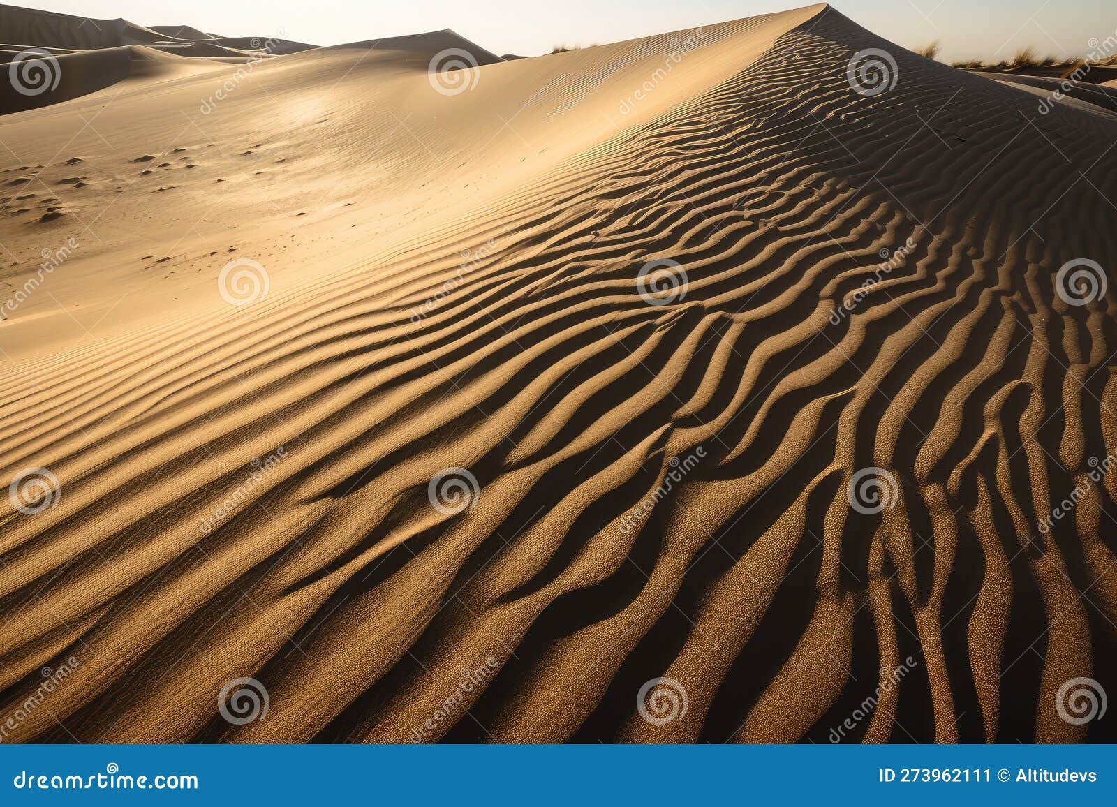 Sand Dunes with Geometric Patterns of Shadows and Light Stock ...