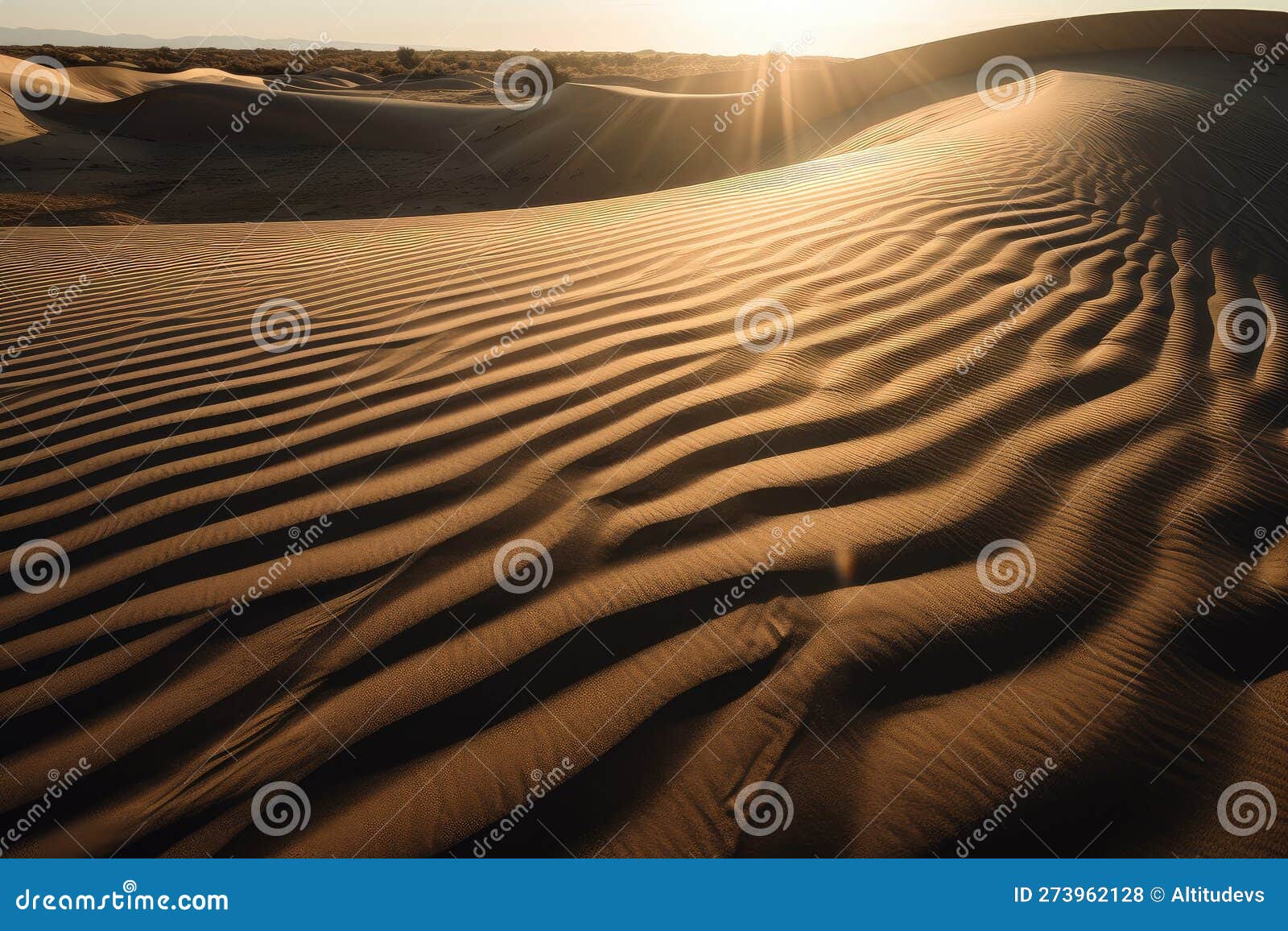 Sand Dunes with Geometric Patterns of Shadows and Light Stock ...