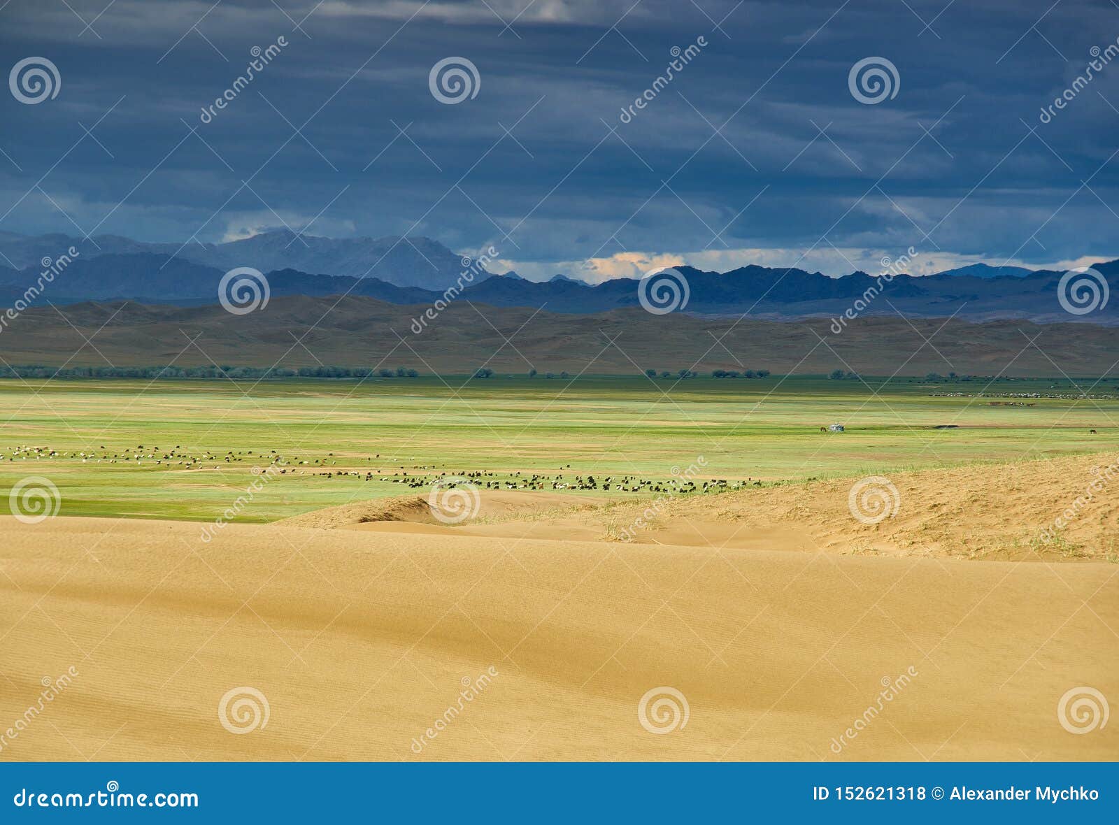 Sand Dunes of Lake Durgen Nuur Stock Photo - Image of lake, sandy ...