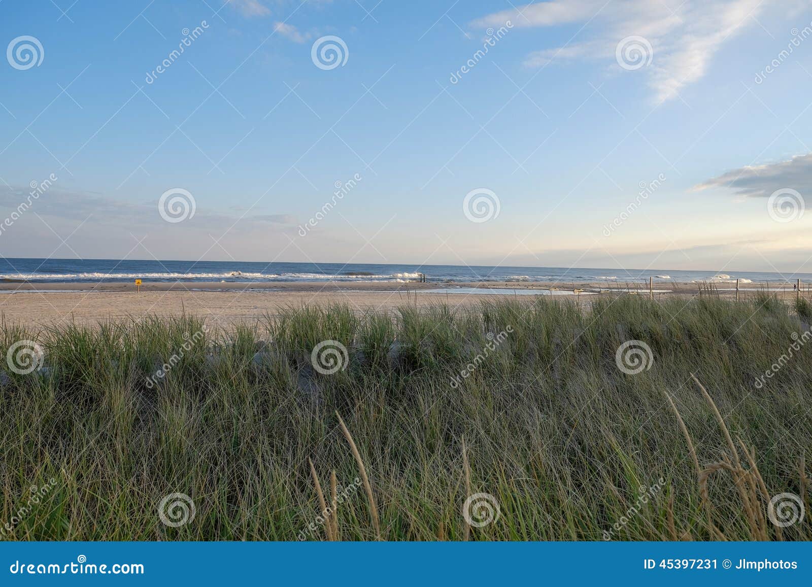 Sand Dunes Protect the Atlantic City Beach from Erosion Stock Image ...