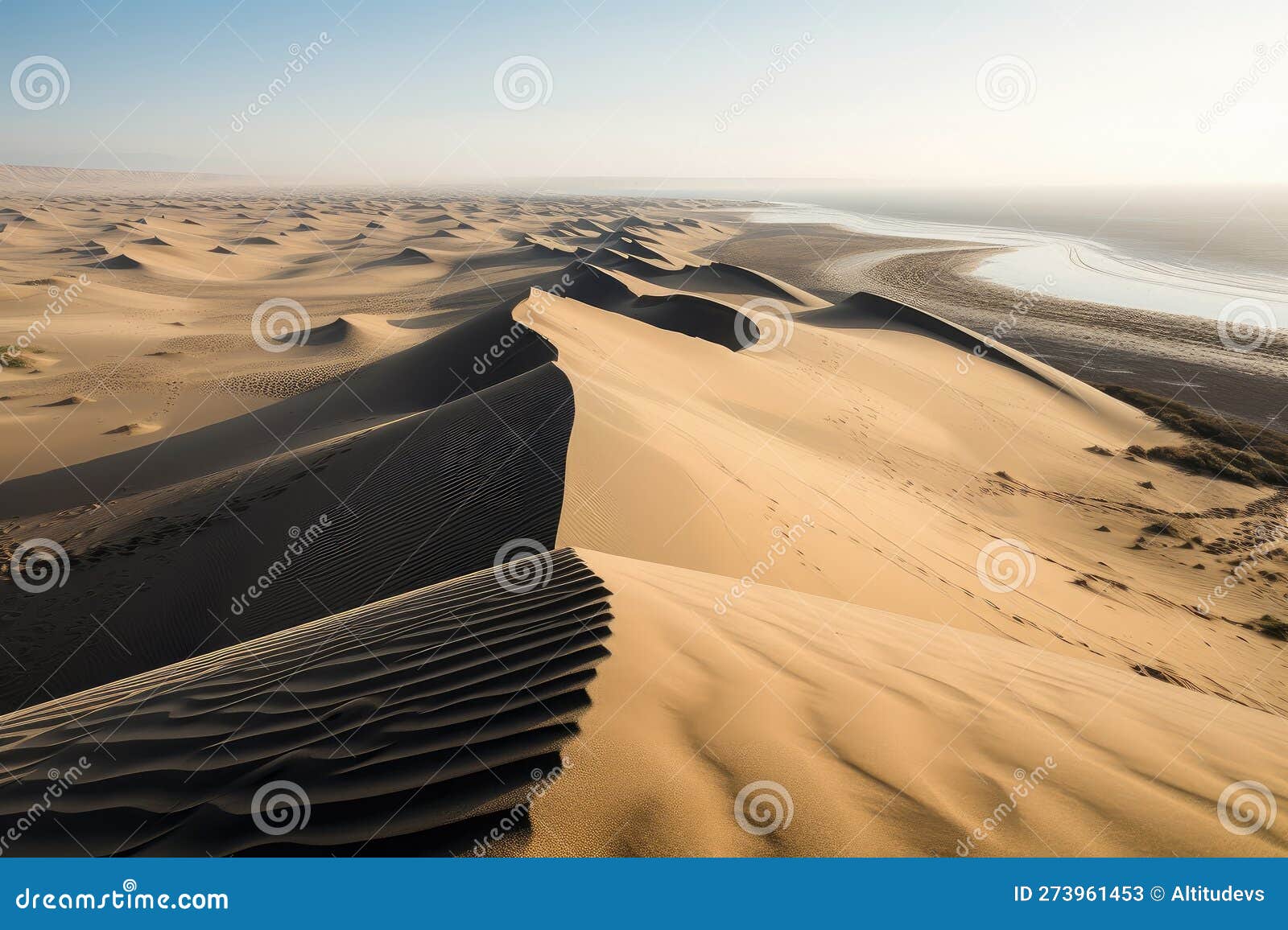 Sand Dunes in the Shape of Waves, with Crests and Troughs Stock ...