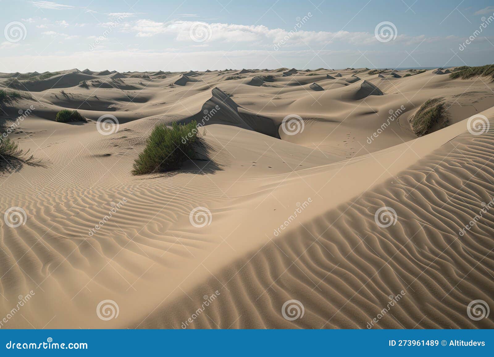 Sand Dunes in the Shape of Waves, with Crests and Troughs Stock Image ...