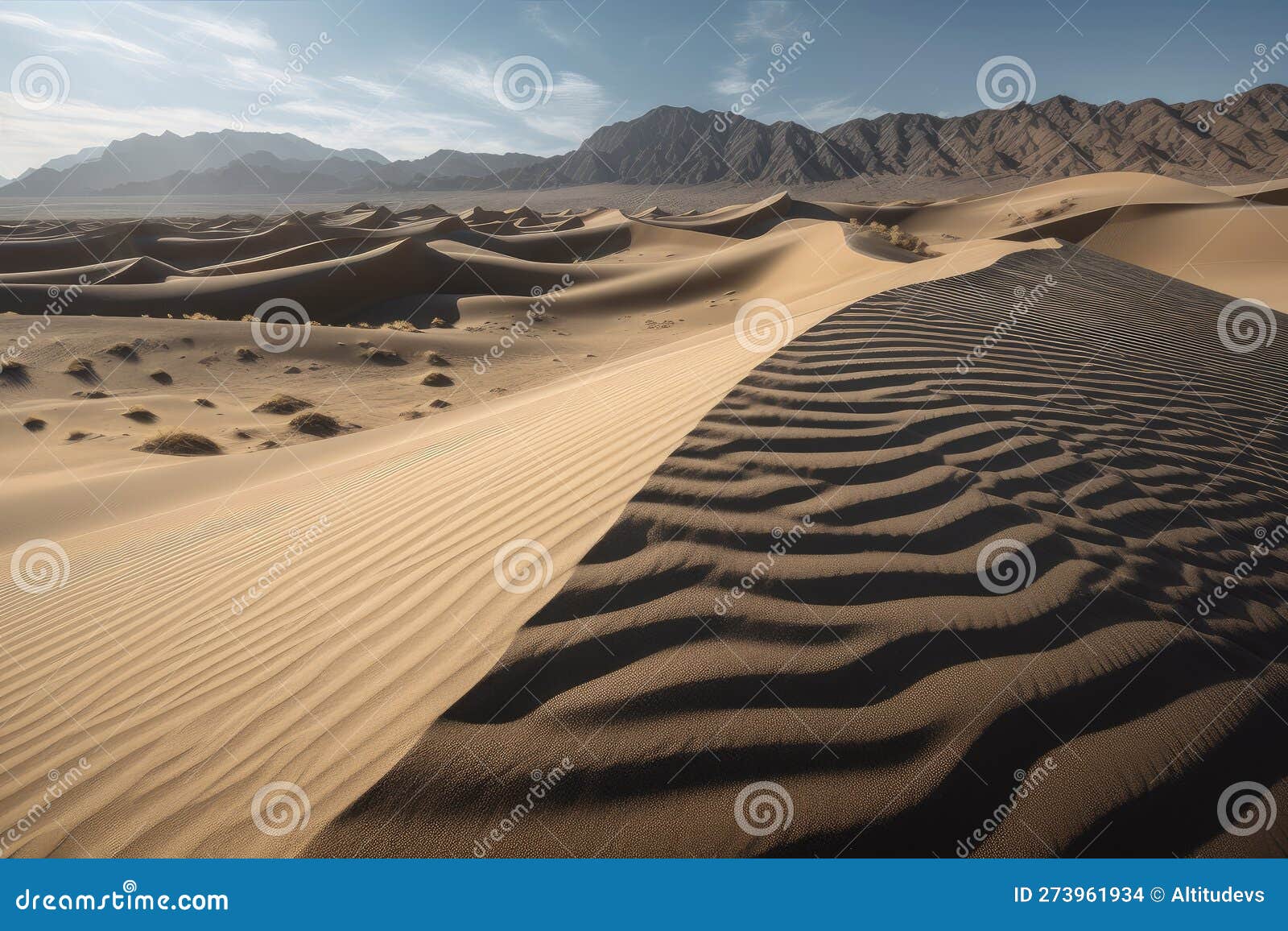 Sand Dunes in the Shape of Waves, with Peaks and Troughs Stock Photo ...