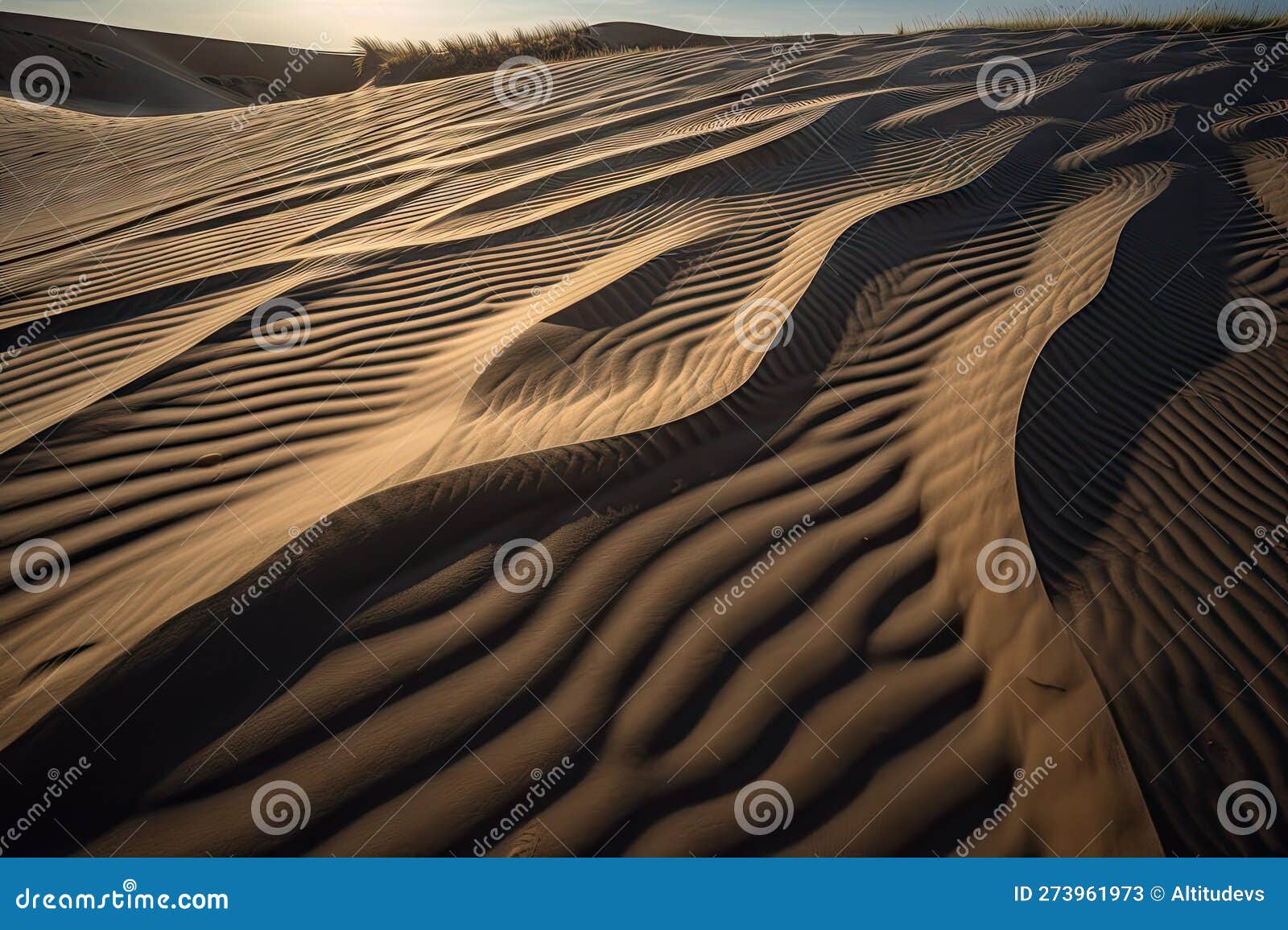 Sand Dunes with Streaks of Light and Shadow Creating Patterns on the ...