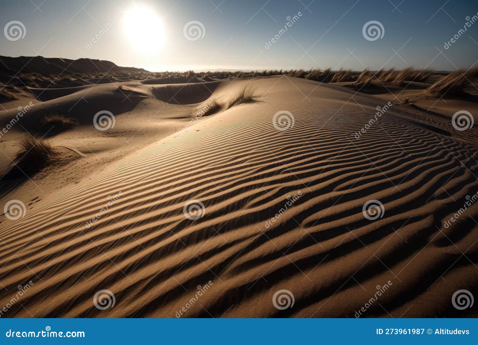 Sand Dunes with Streaks of Light and Shadow Creating Patterns on the ...