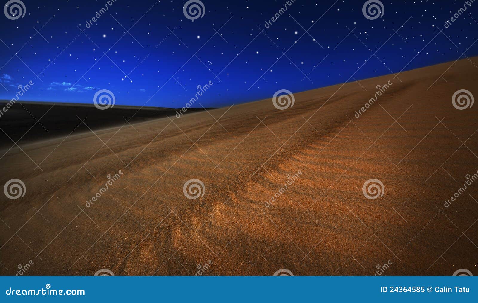 Sand Dunes Under Full Moon Light and Stars Stock Image - Image of earth ...
