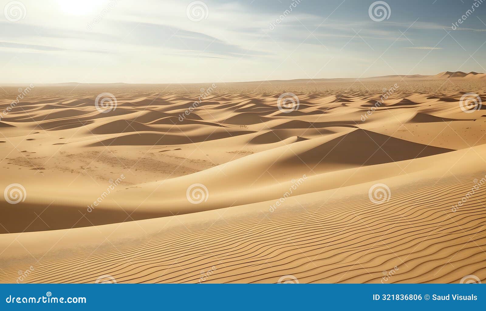 Sand Dunes with Wavy Pattern. Desert Landscape Stock Illustration ...